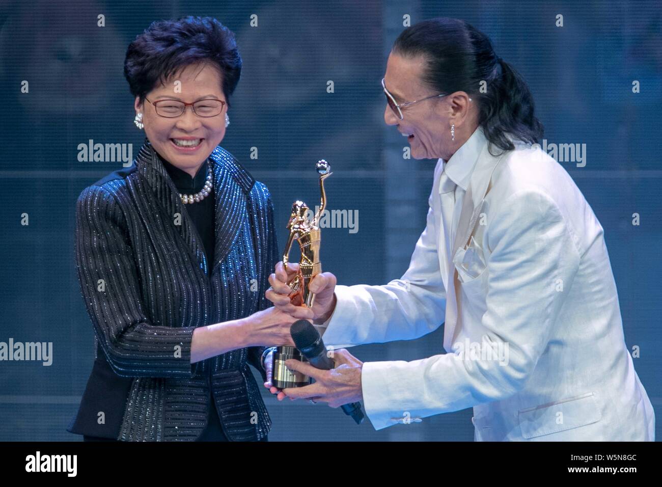 Hong Kong Chief Executive Carrie Lam Cheng Yuet-ngor presents the ...