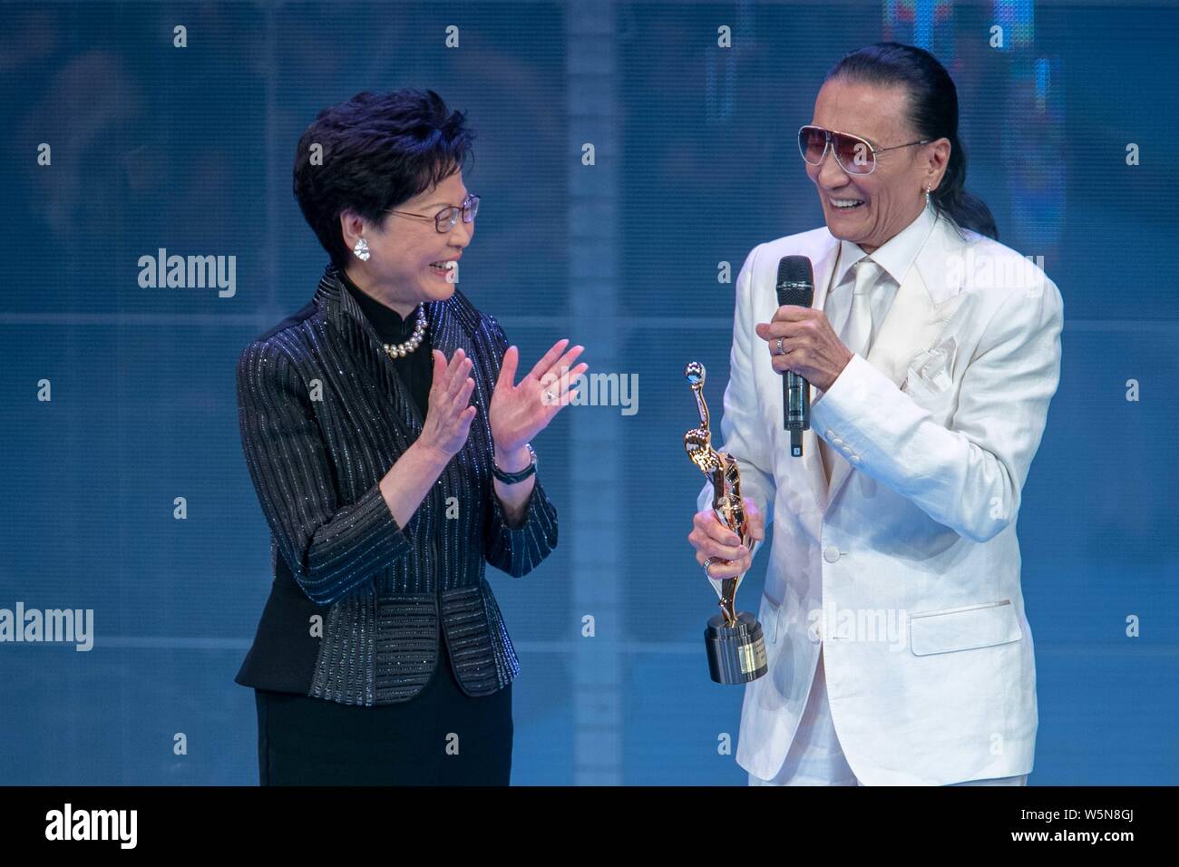 Hong Kong Chief Executive Carrie Lam Cheng Yuet-ngor presents the ...