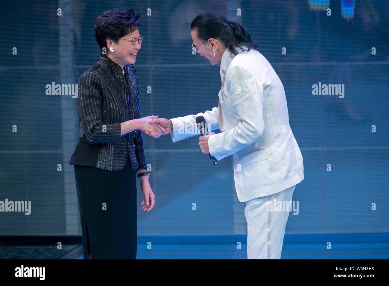 Hong Kong Chief Executive Carrie Lam Cheng Yuet-ngor presents the ...