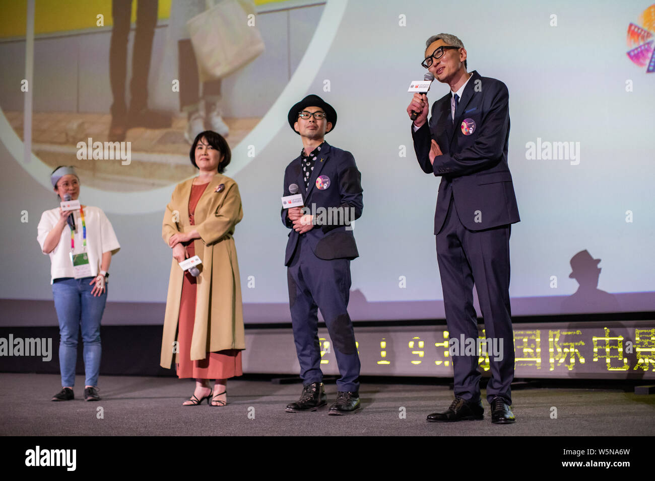 (From right) Japanese actor Yutaka Matsushige, director Toru Hosokawa ...