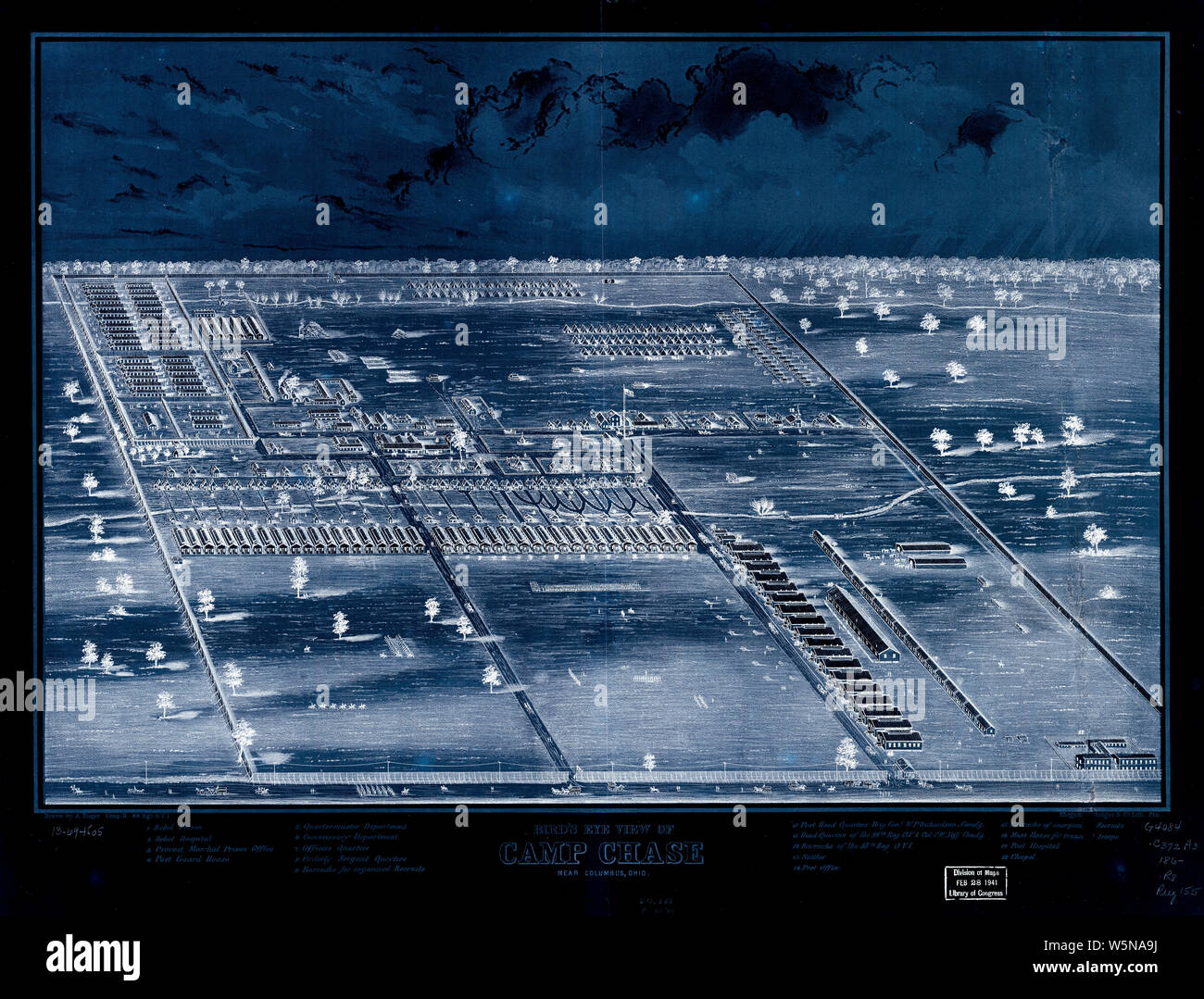 Civil War Maps 0187 Bird's eye view of Camp Chase near Columbus Ohio ...