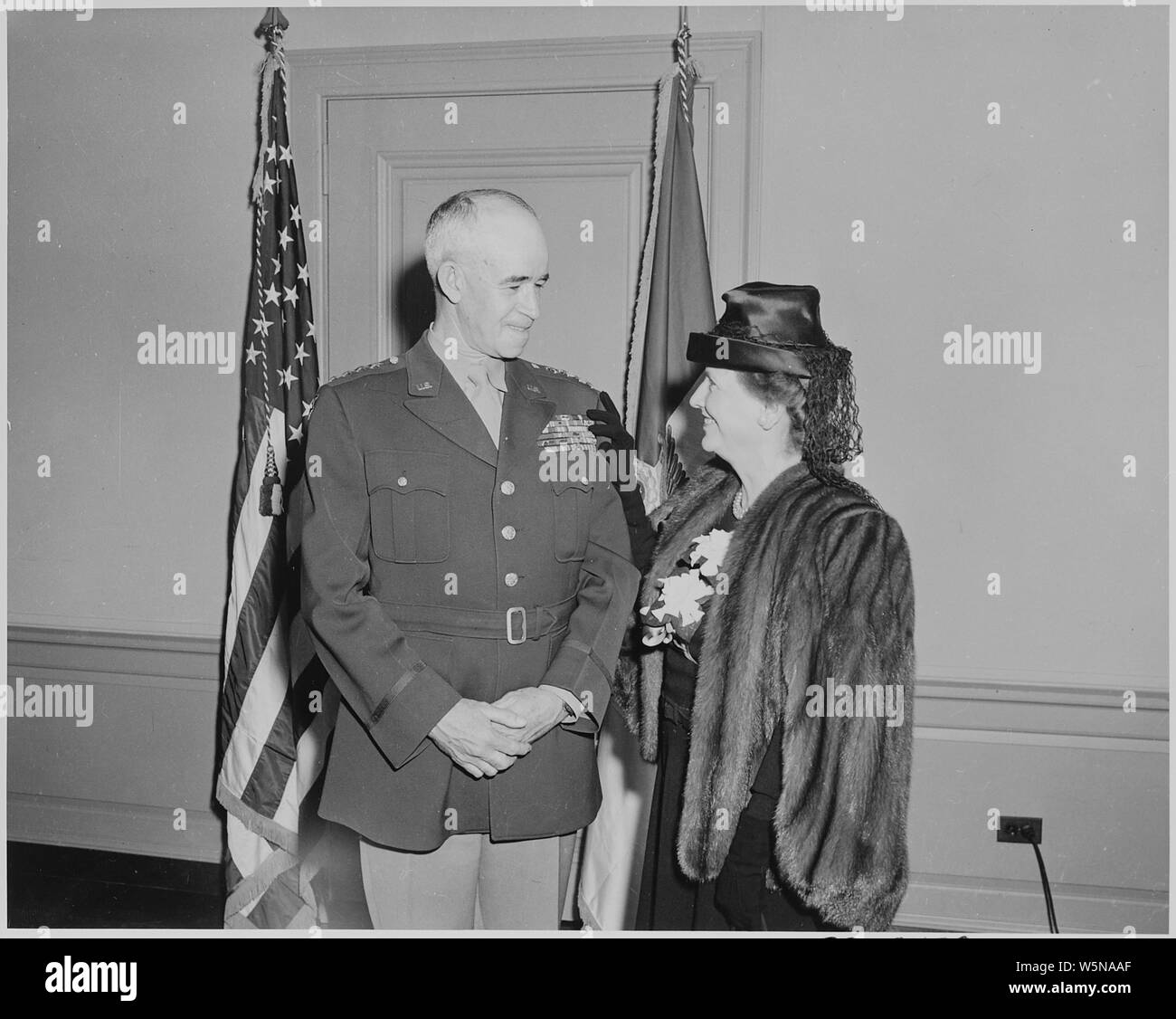Gen. Omar Bradley and his wife. Gen. Bradley has just been sworn in as ...
