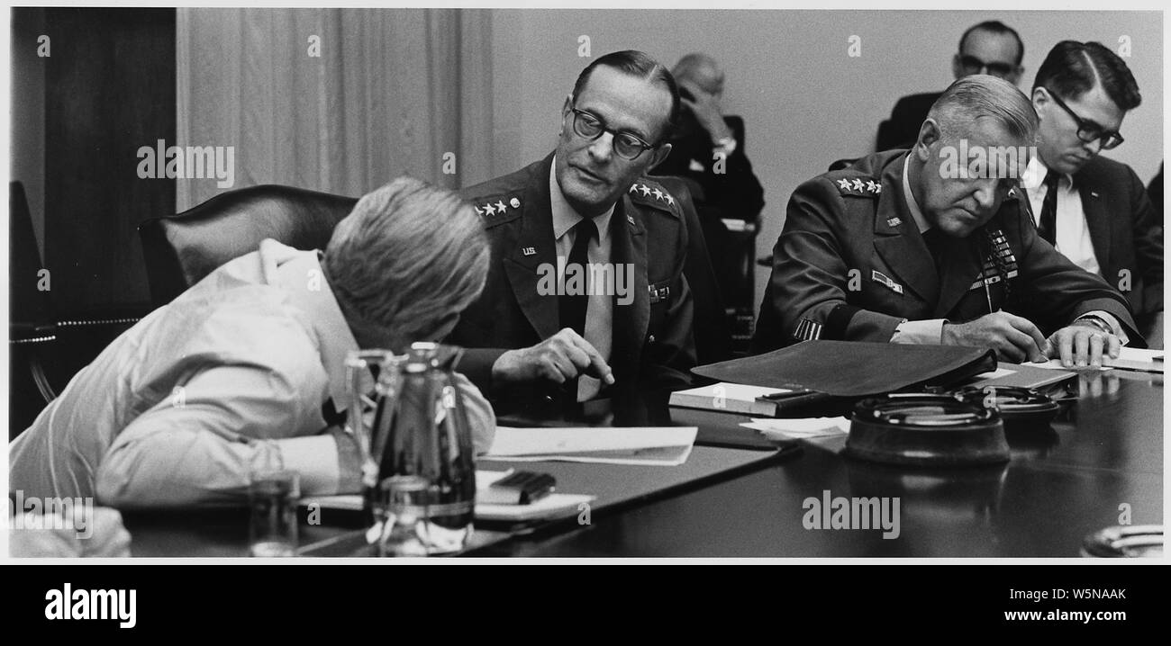 General Earle Wheeler and General Creighton Abrams with President ...