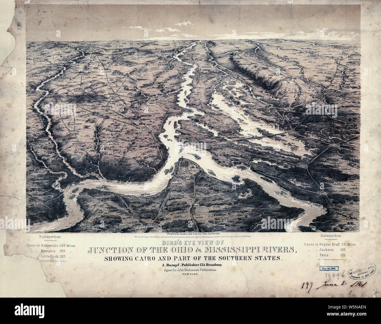 Civil War Maps 0189 Bird's eye view of junction of the Ohio Mississippi ...