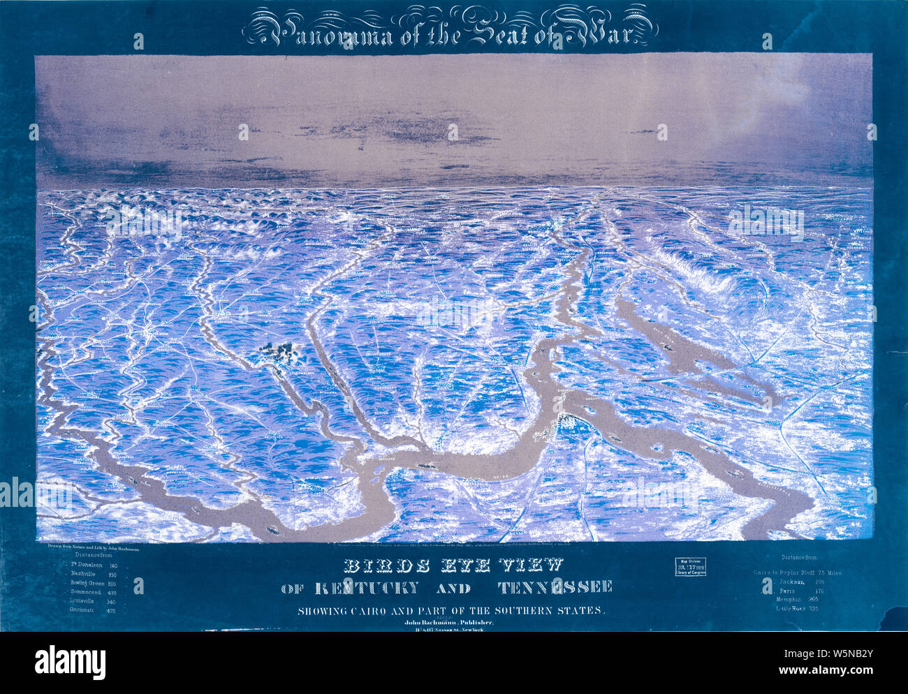 Civil War Maps 0192 Birds eye view of Kentucky and Tennessee showing ...