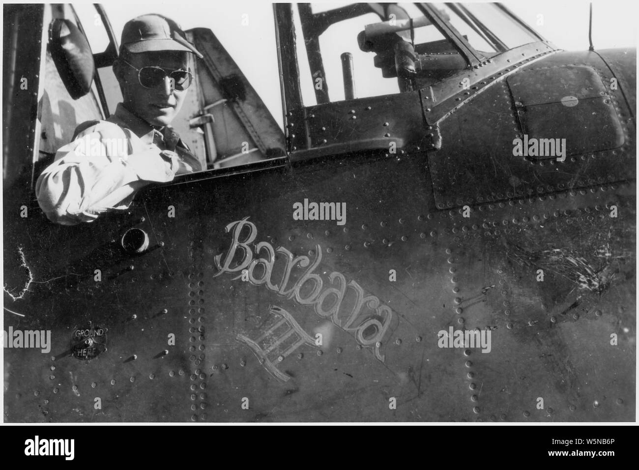 George Bush in the cockpit of his TBM Avenger during World War II Stock ...