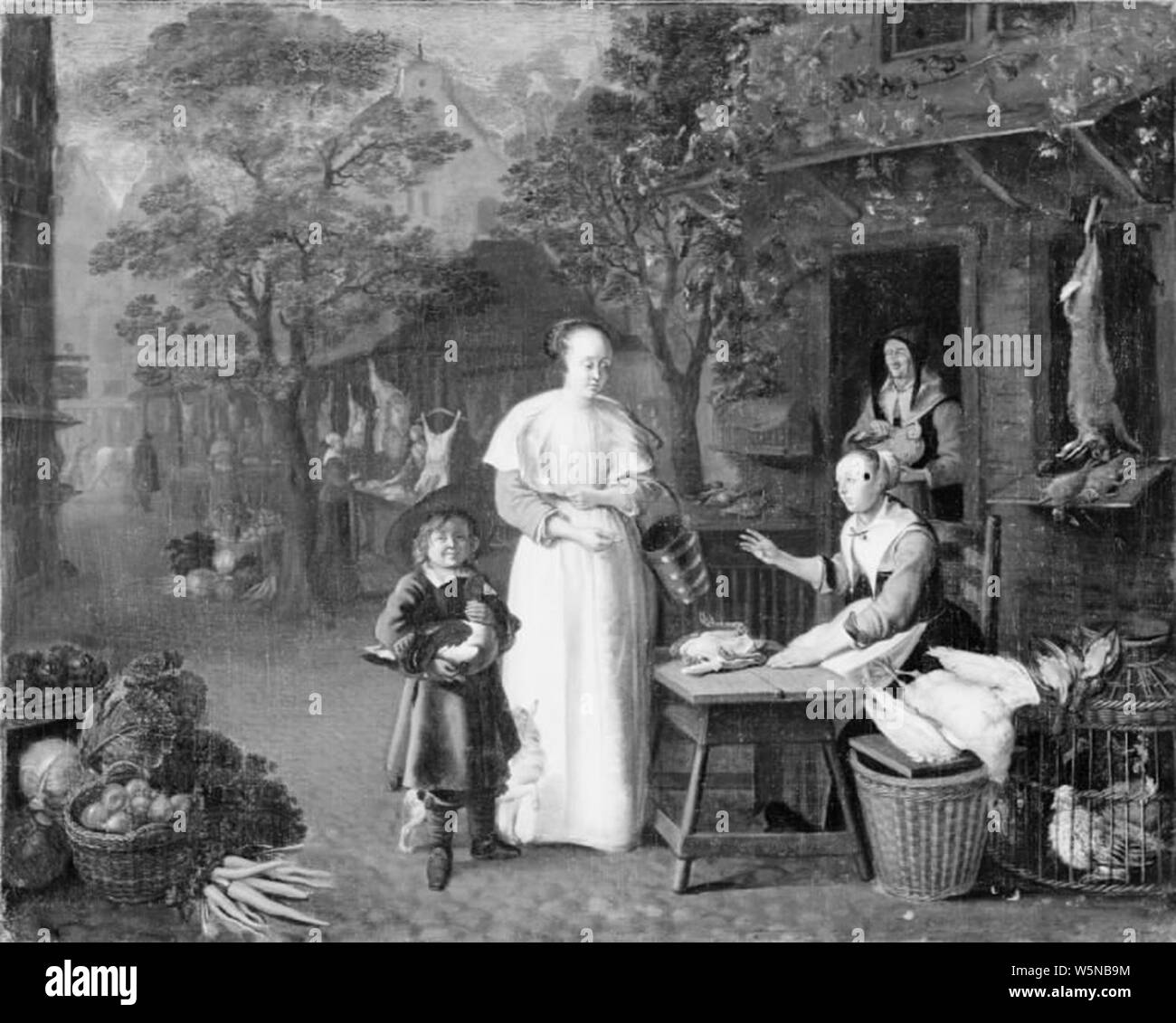 A market scene Black and White Stock Photos & Images - Alamy