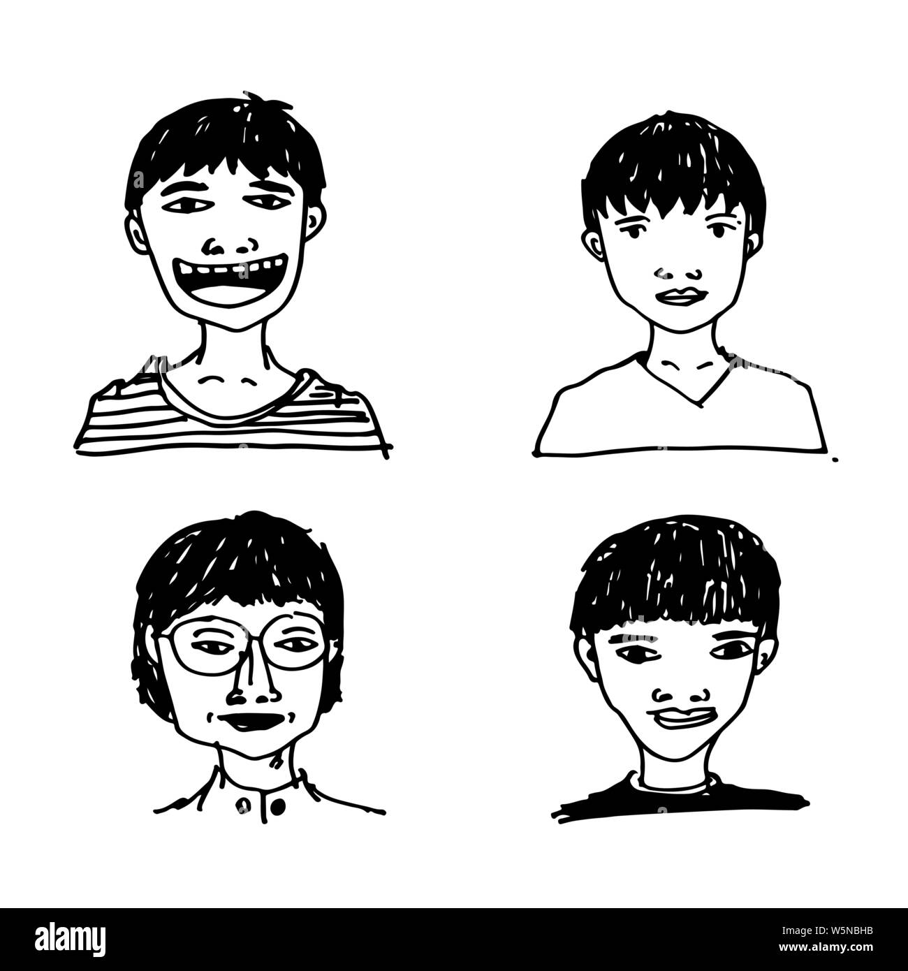 People face icon hand draw Stock Vector Image & Art - Alamy