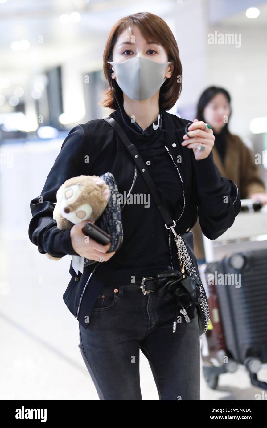 Chinese actress Olivia Wang or Wang Ziwen arrives at the Shanghai ...