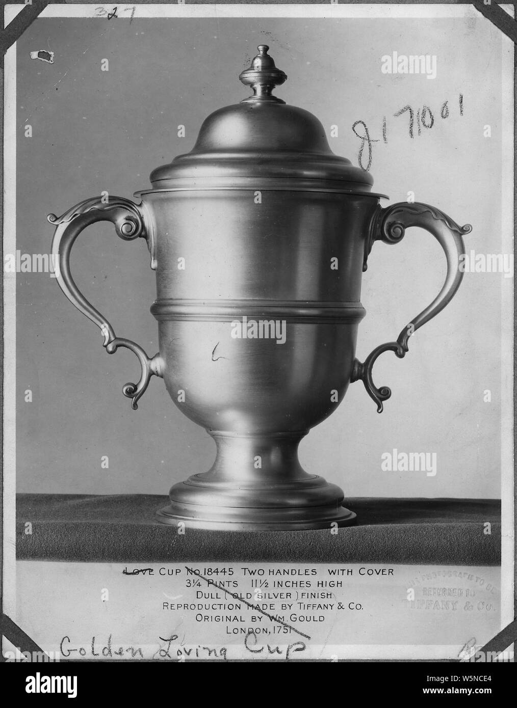 Golden Loving Cup presented to William Duncan. Photograph from Tiffany ...