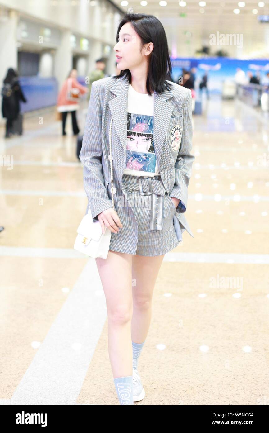 Chinese actress Zhang Li arrives at the Beijing Capital International ...