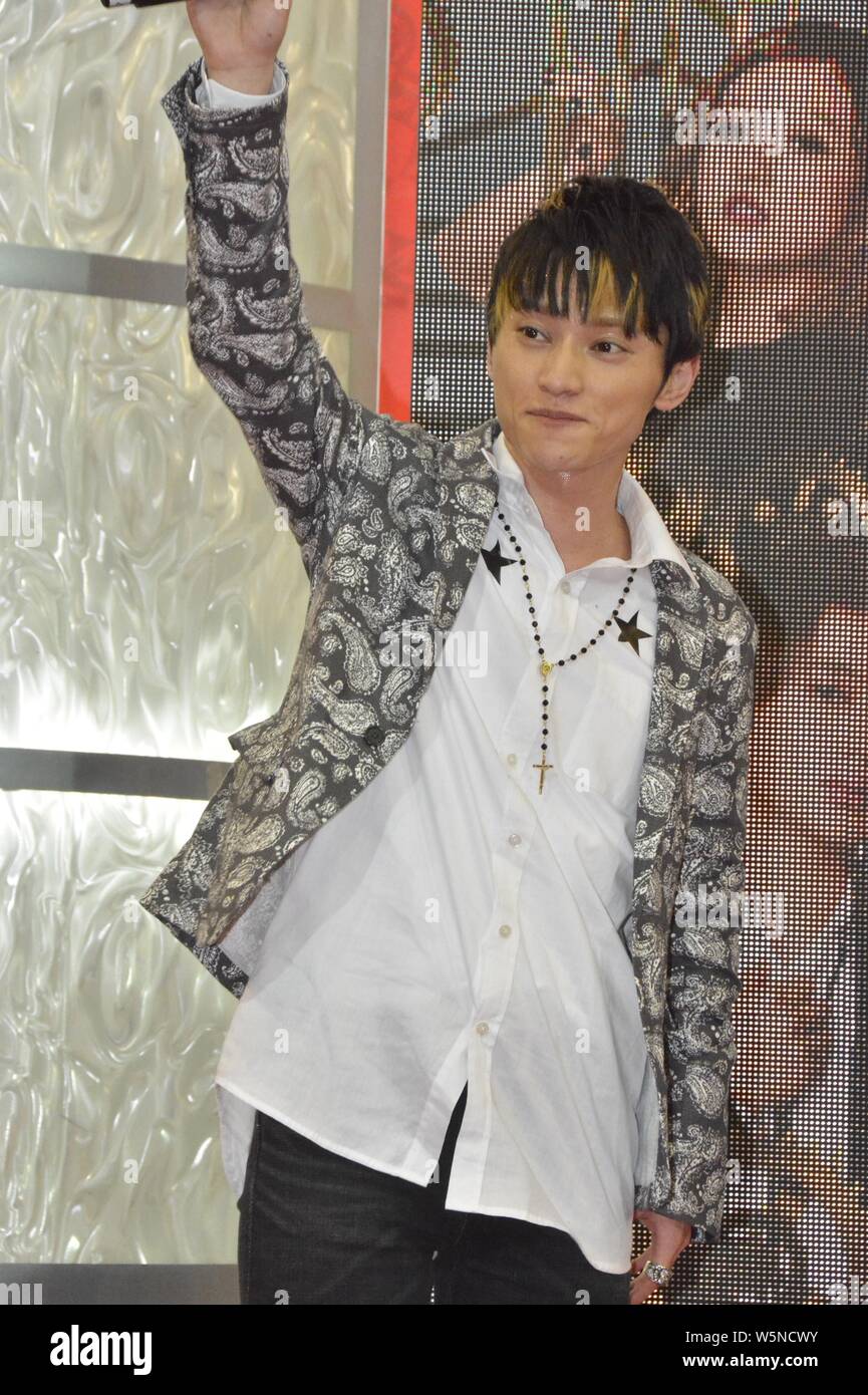 Japanese pop group AAA (Attack All Around) attends a fan meeting during ...