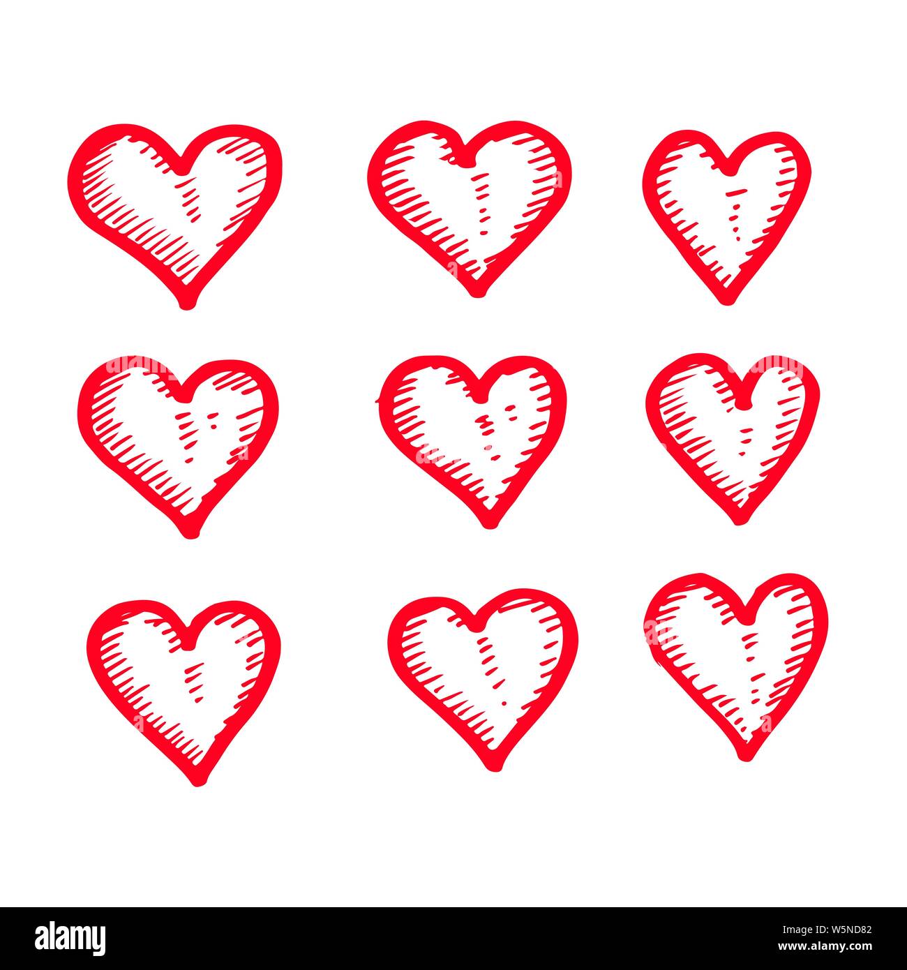 hand draw hearts icon design Stock Vector Image & Art - Alamy