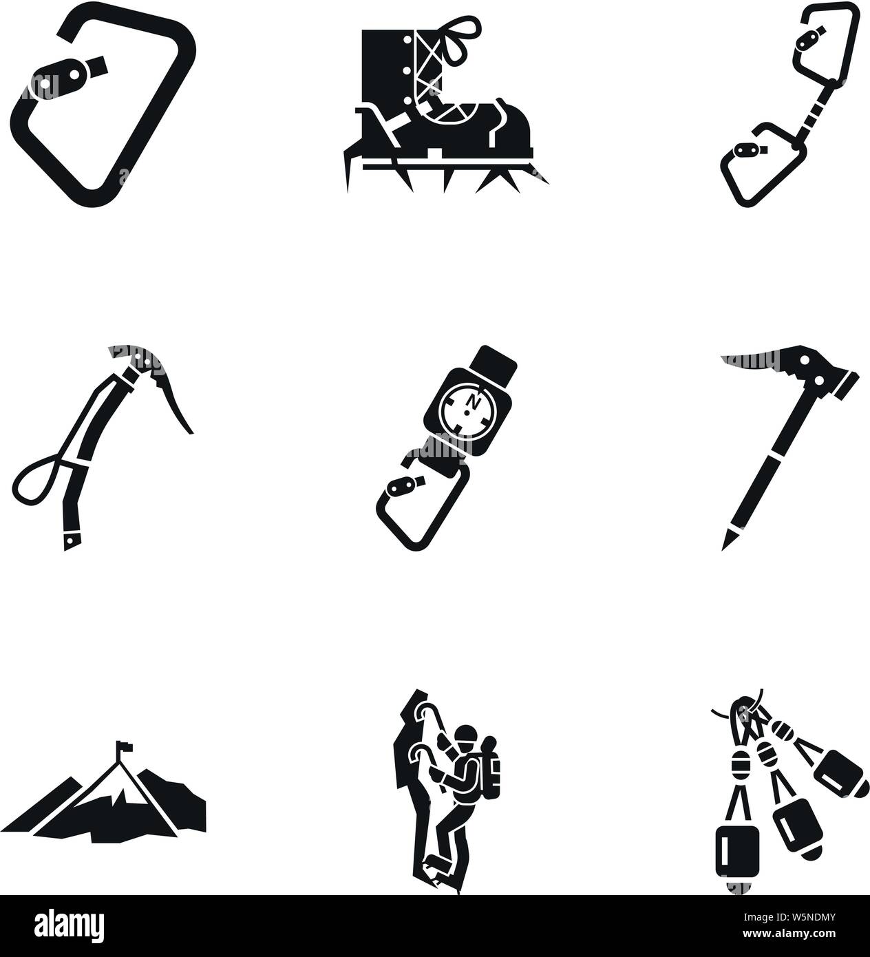 Climbing icon set. Simple set of 9 climbing vector icons for web design ...
