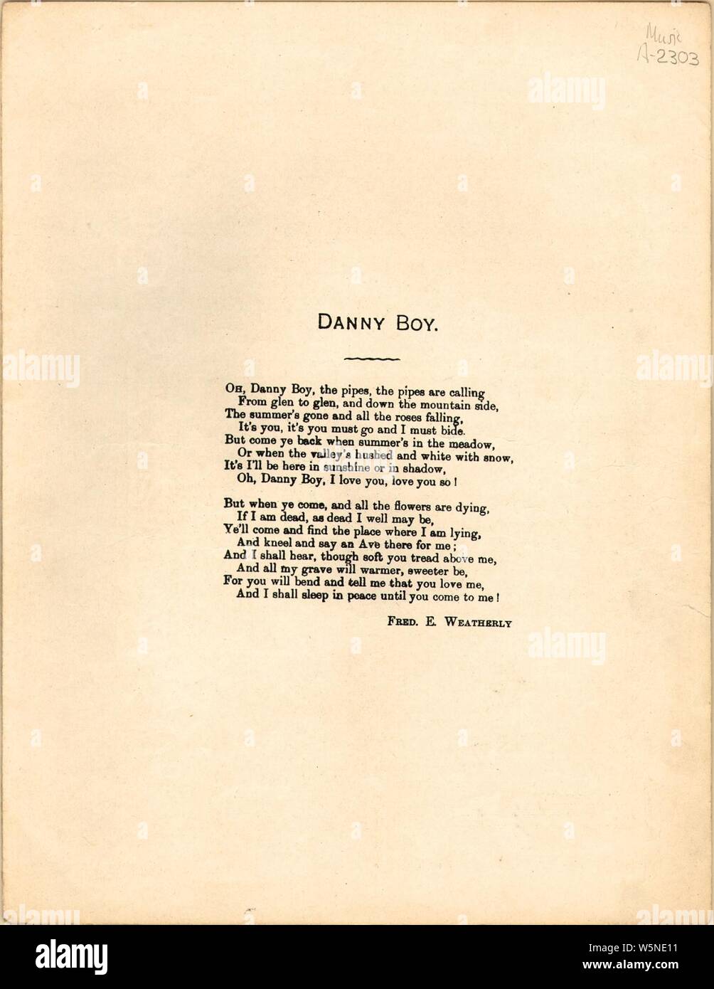 Danny boy hi-res stock photography and images - Alamy