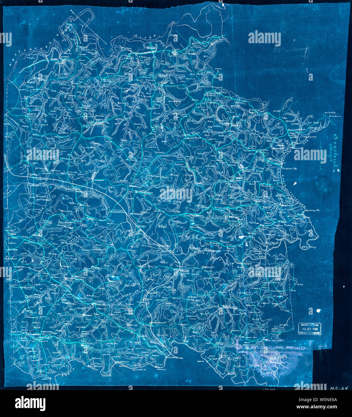 Civil War Maps 0228 Caroline County Virginia Inverted Rebuild and ...