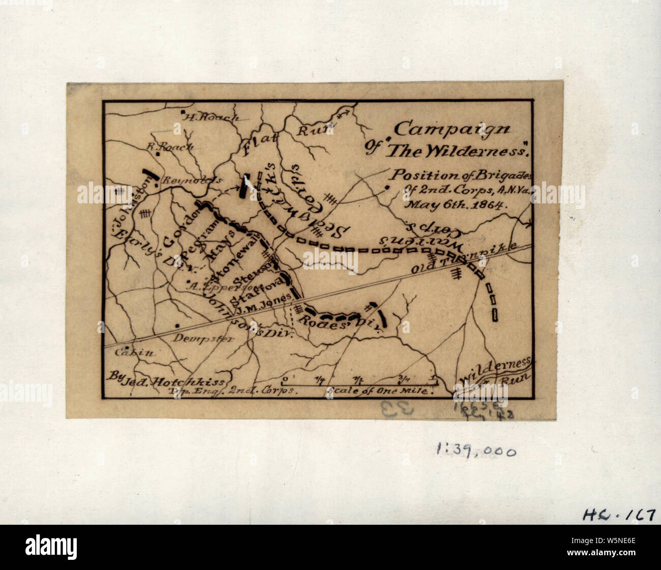 Civil War Maps 0220 Campaign of ''The Wilderness'' position of brigades ...