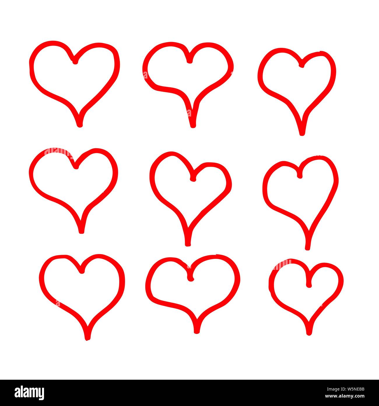 hand draw hearts icon design Stock Vector Image & Art - Alamy