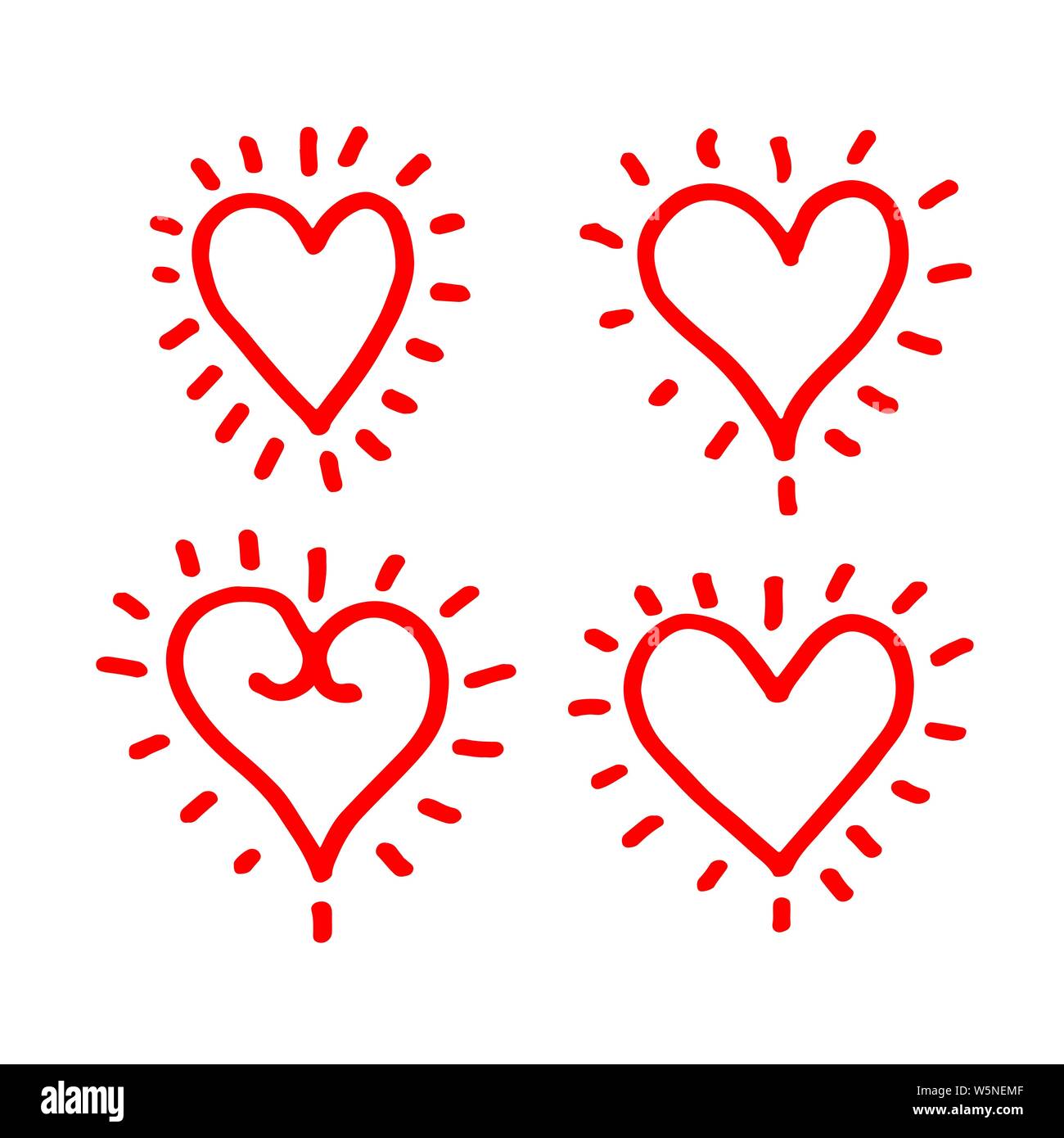 hand draw hearts icon design Stock Vector Image & Art - Alamy
