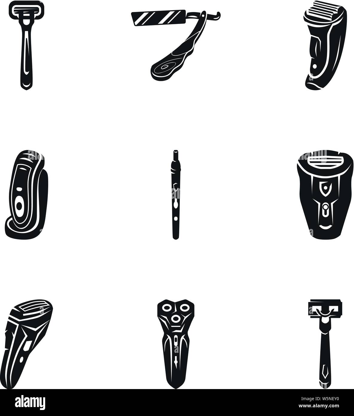 Classic shaver icon set. Simple set of 9 classic shaver vector icons ...