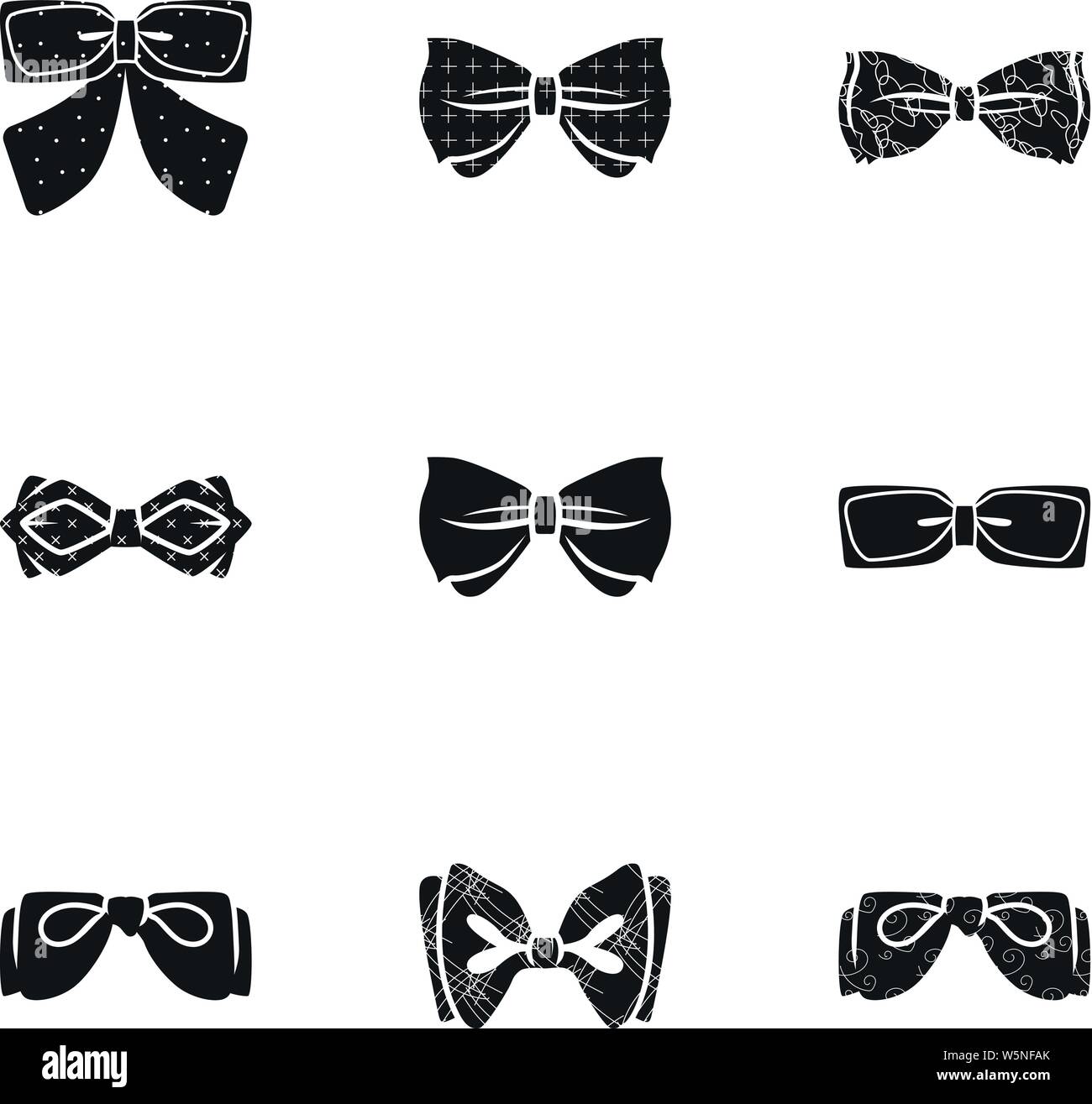 Elegant bow tie icon set. Simple set of 9 elegant bow tie vector icons ...