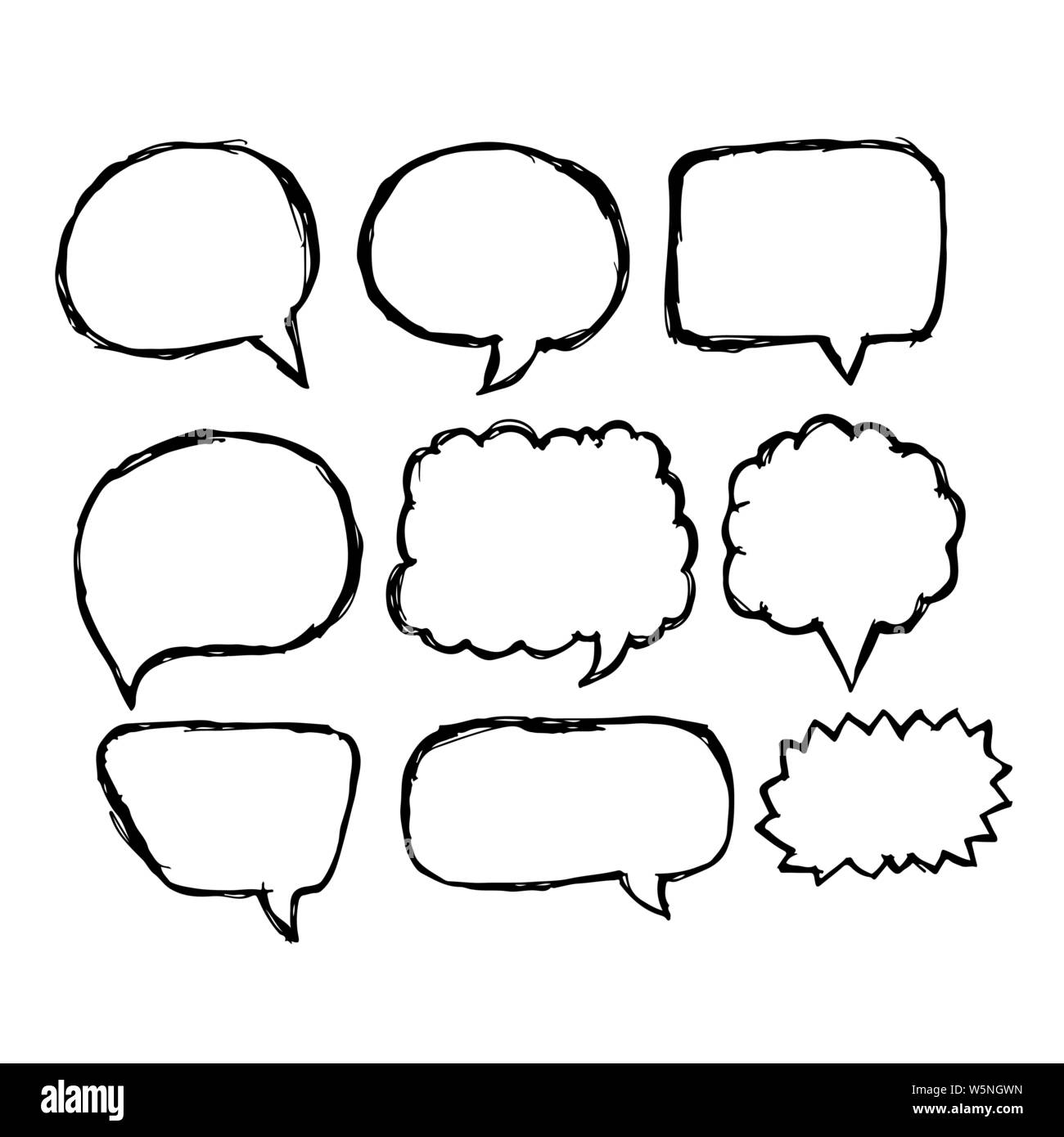 Speech Bubble icon hand drawn Stock Vector Image & Art - Alamy
