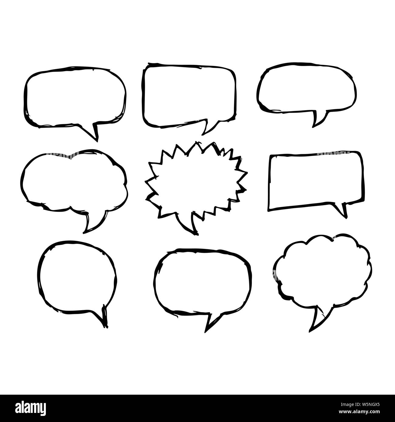 Speech Bubble icon hand drawn Stock Vector Image & Art - Alamy