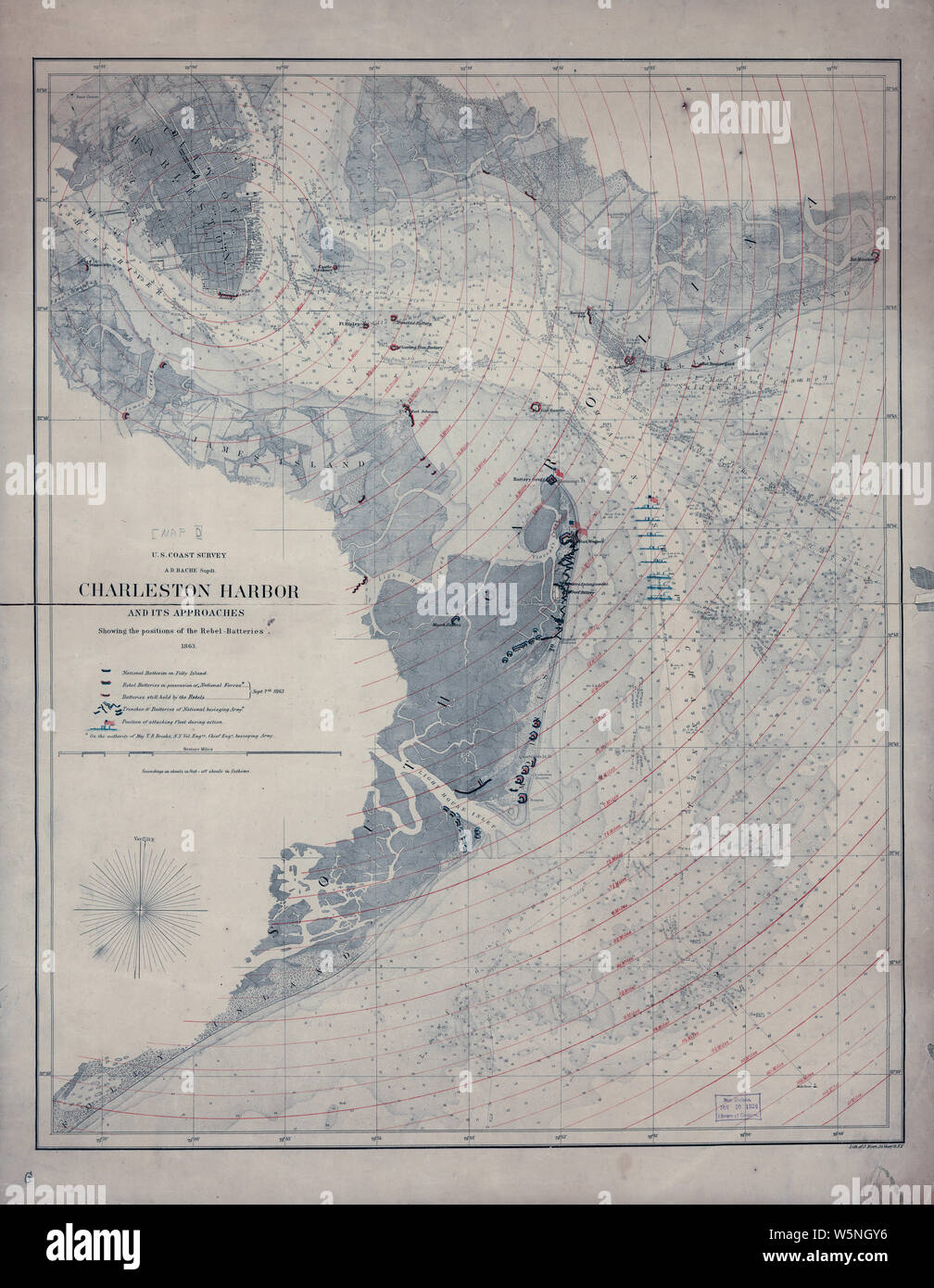 Civil War Maps 0255 Charleston Harbor and its approaches showing the ...