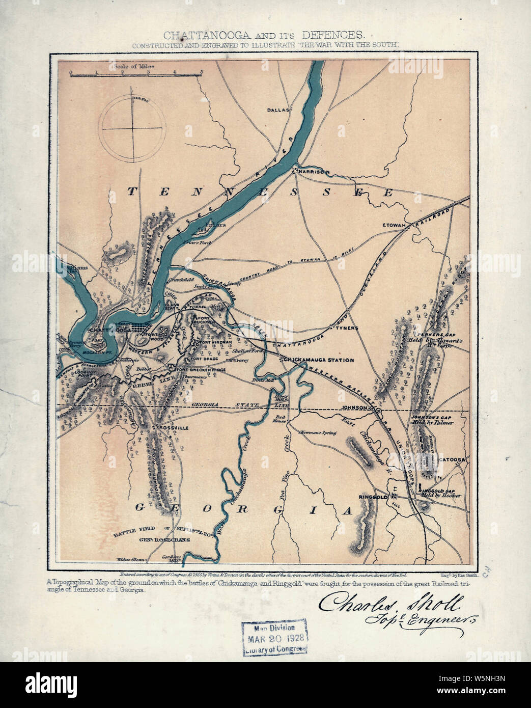 Civil War Maps 0264 Chattanooga and its defences Rebuild and Repair ...