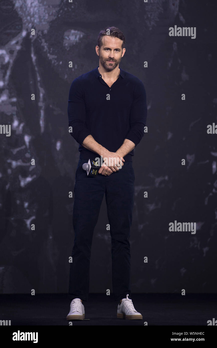 Canadian-American actor Ryan Reynolds attends a press conference for ...