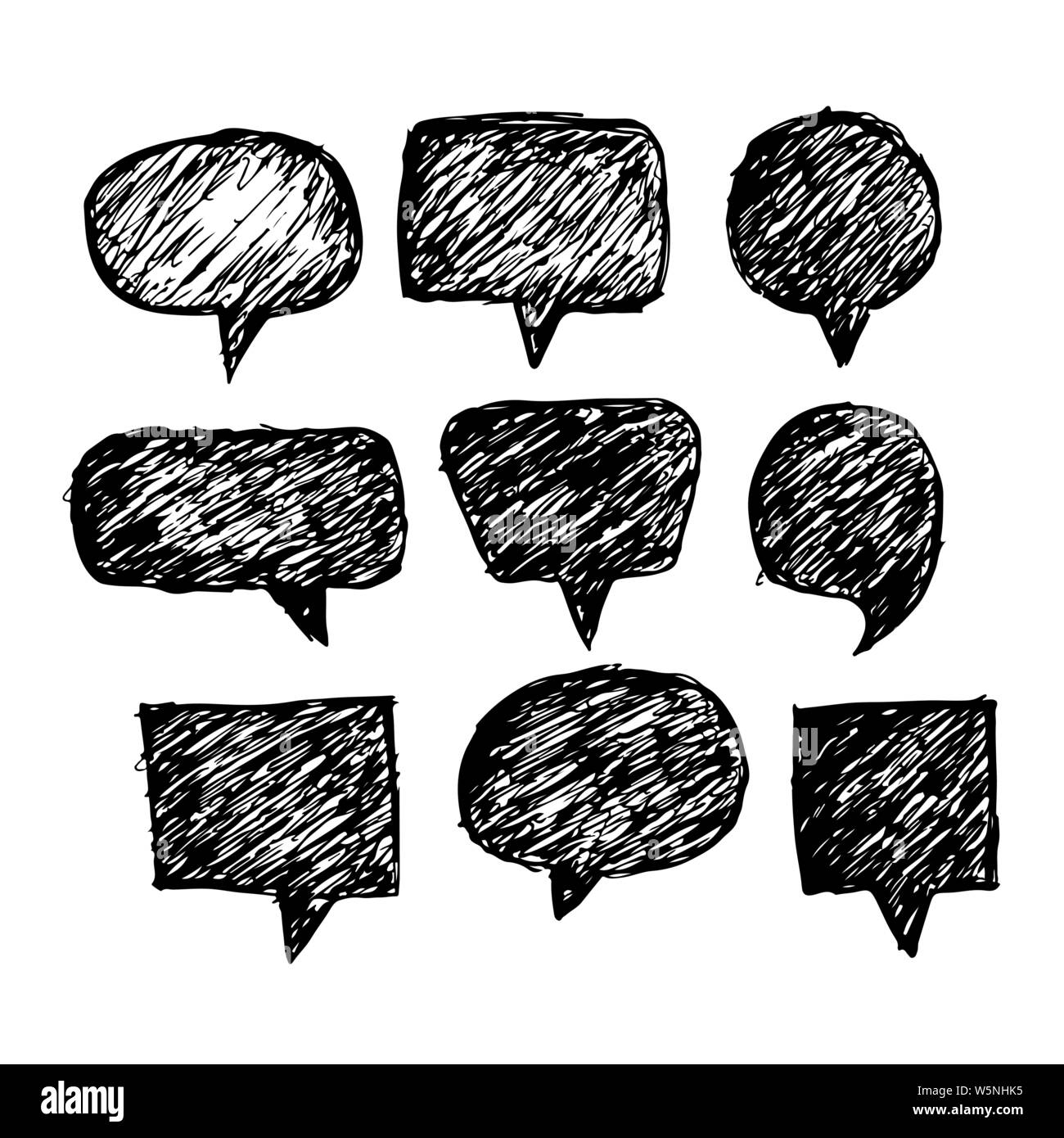 Speech Bubble icon hand drawn Stock Vector Image & Art - Alamy