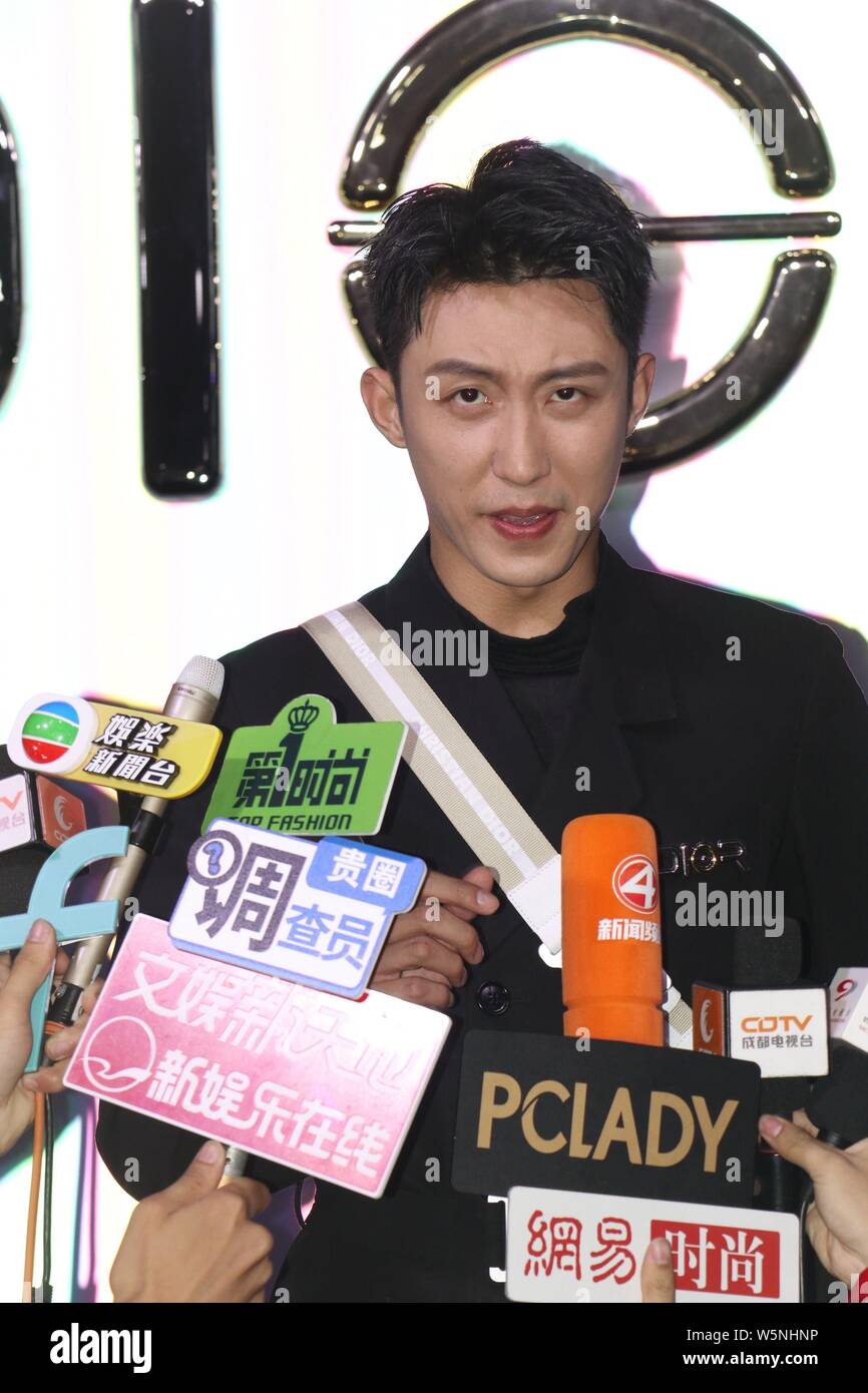 Chinese actor Huang Jingyu attends the opening cocktail party for the pop-up store of Dior in ...
