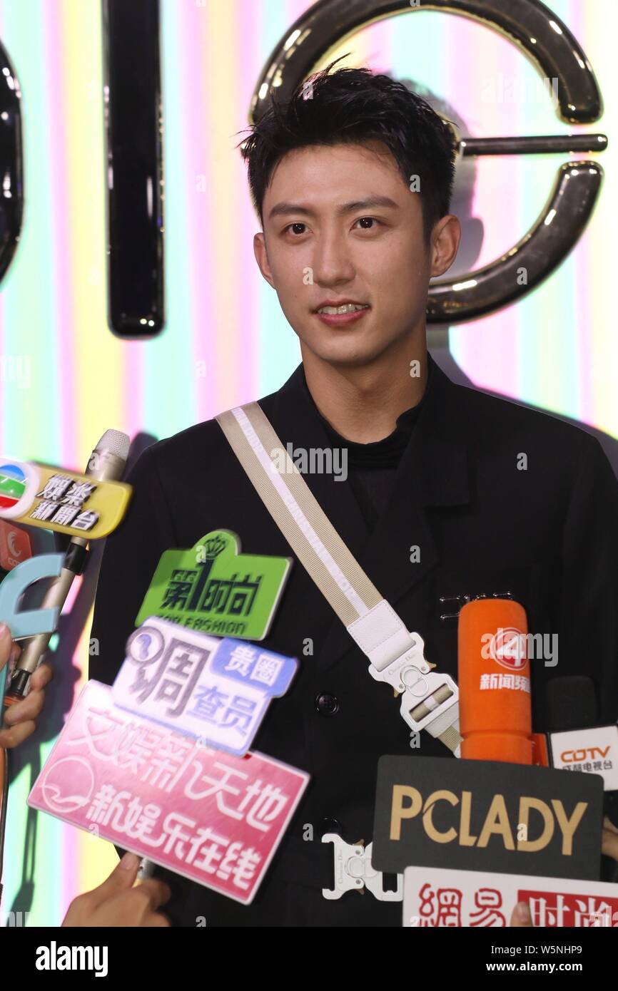 Chinese actor Huang Jingyu attends the opening cocktail party for the pop-up store of Dior in ...
