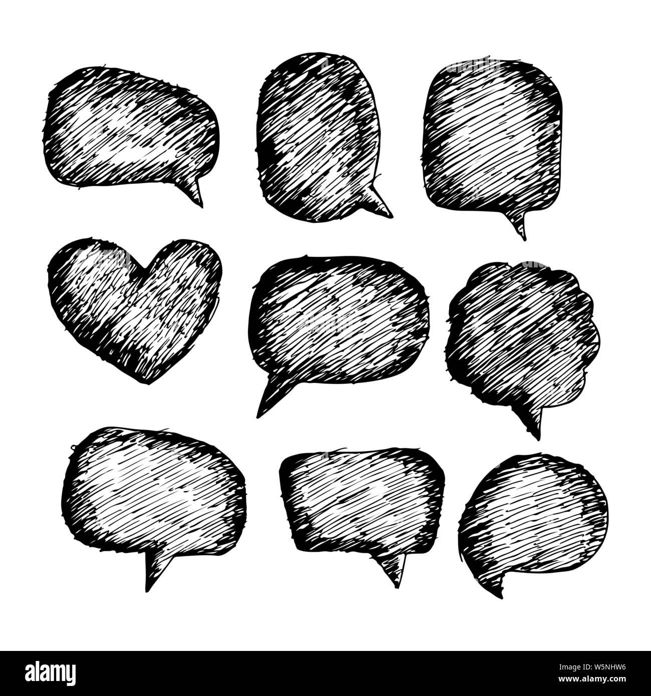 Speech Bubble icon hand drawn Stock Vector Image & Art - Alamy