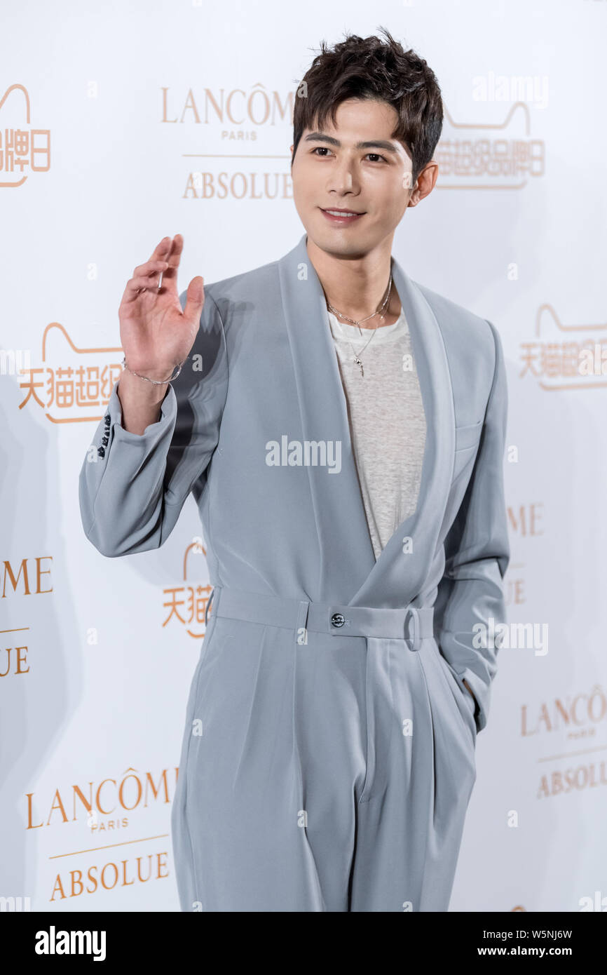 Chinese actor Chen Xuedong, also known as Cheney Chen, attends a Lancome beauty event in ...
