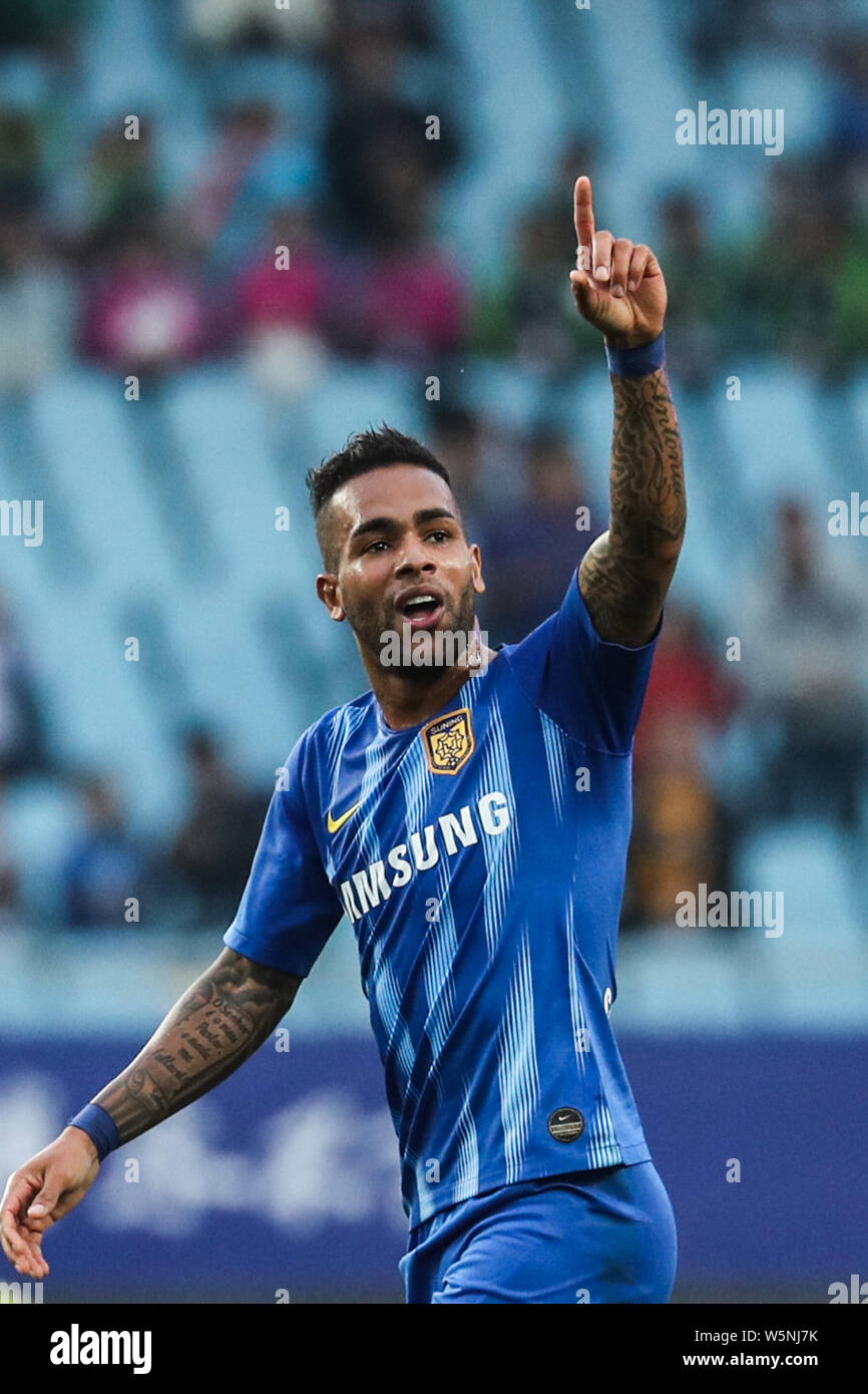 Brazilian football player Alex Teixeira of Jiangsu Suning F.C ...