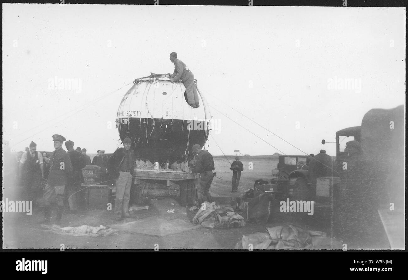 Historic weather balloon Explorer II. Lake Andes NWR, South Dakota ...