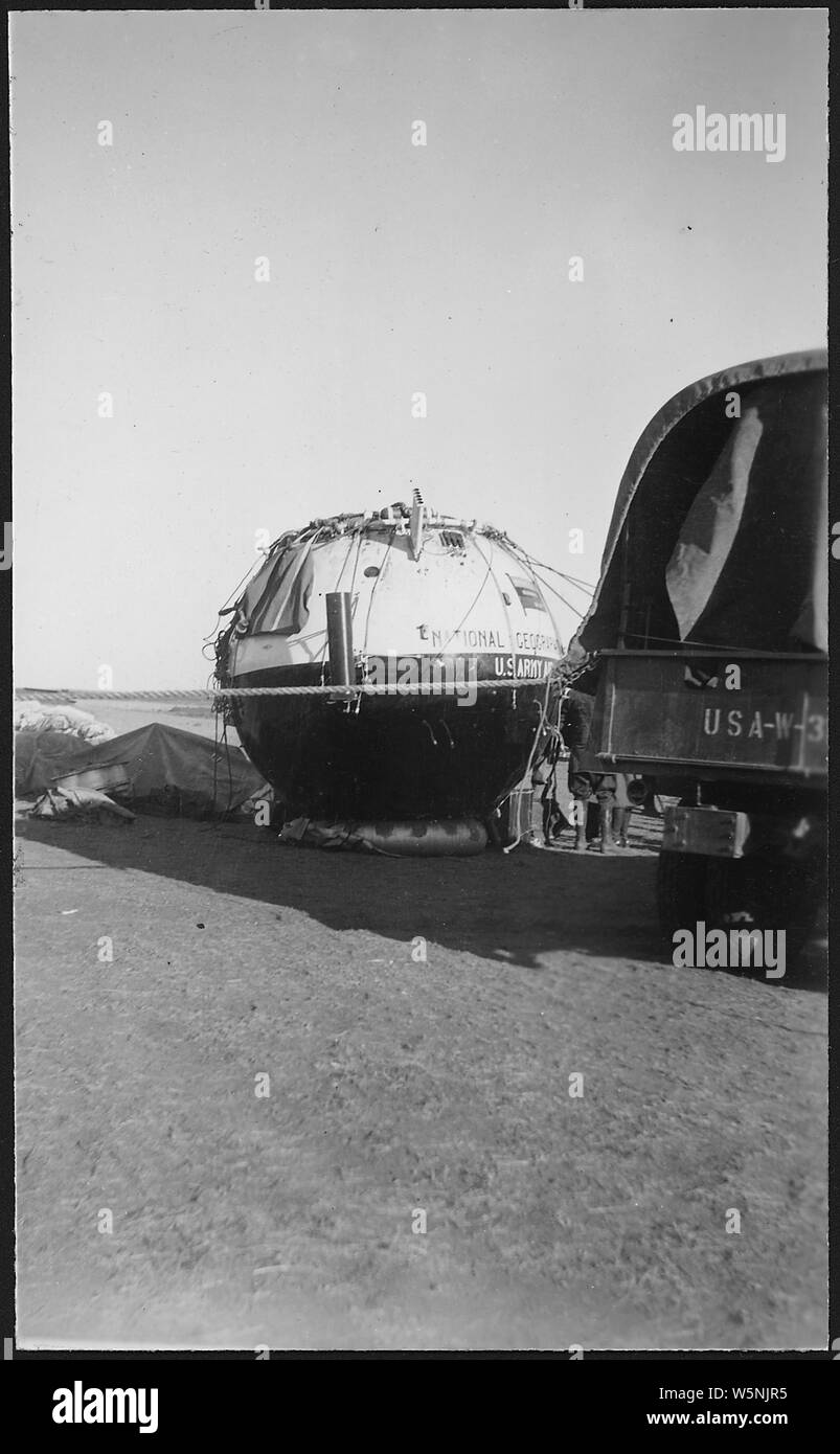 Historic weather balloon Explorer II. Lake Andes NWR, South Dakota ...