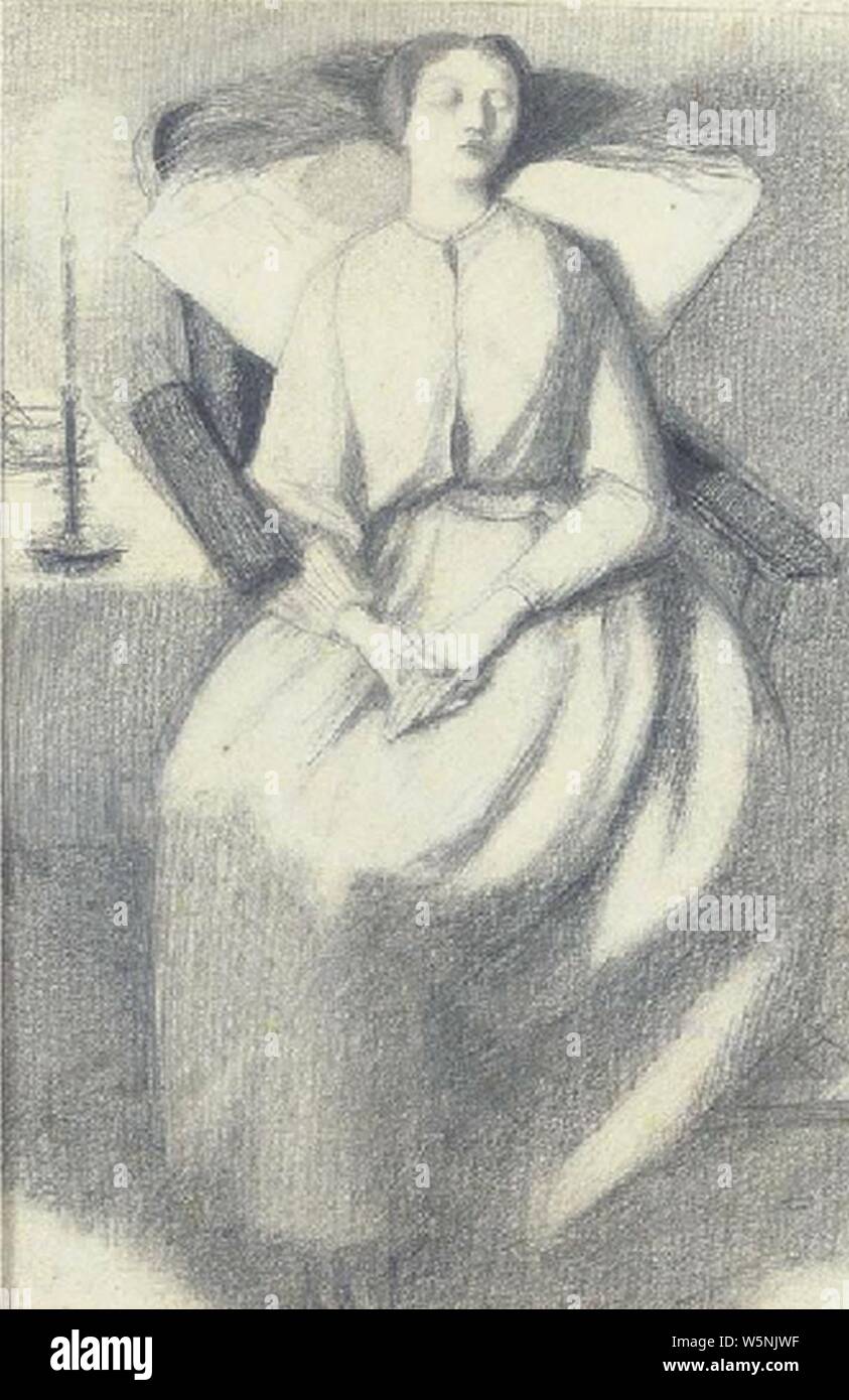 Dante Gabriel Rossetti - Elizabeth Siddal seated in a chair Stock Photo ...