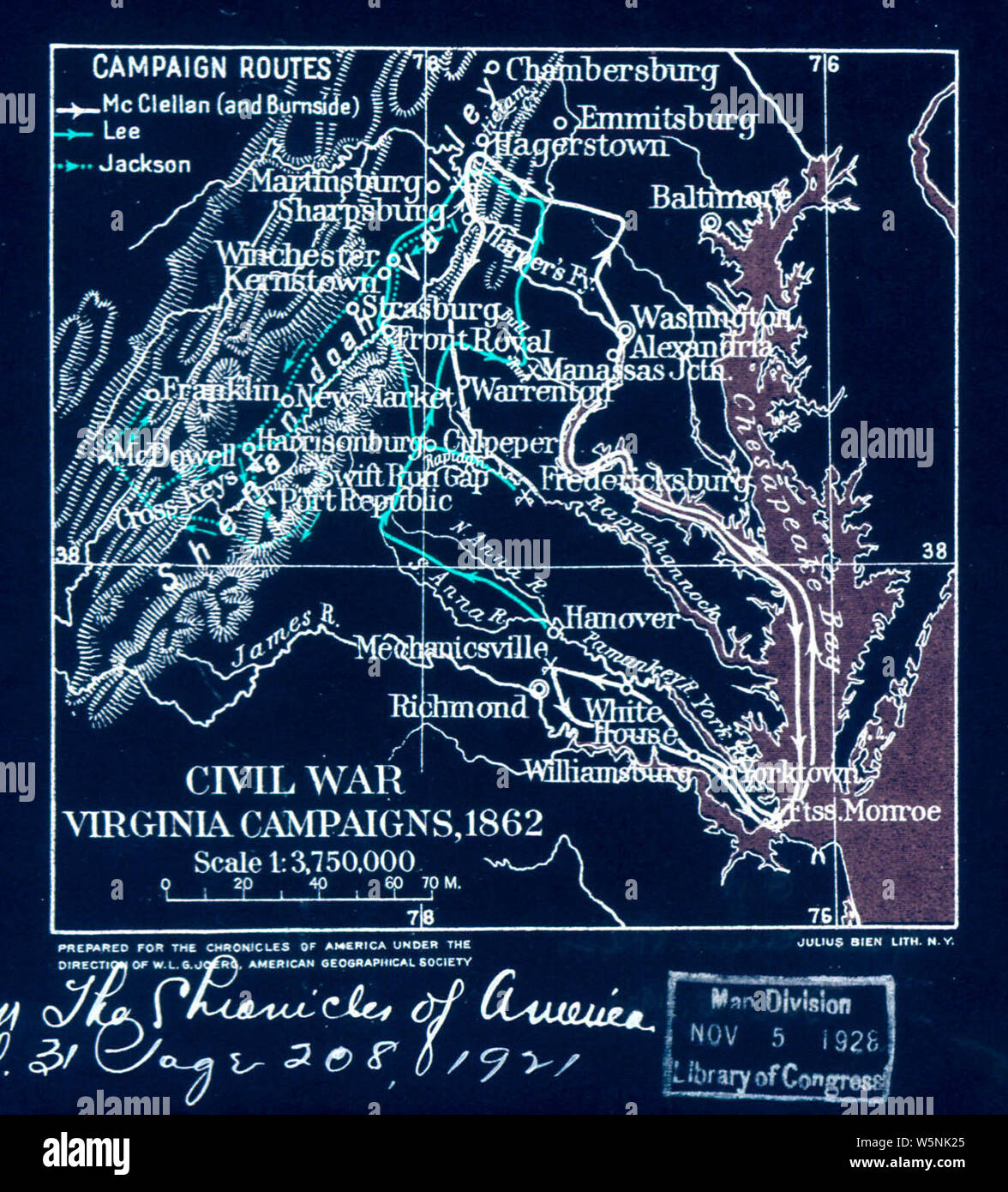 Civil War Maps 0286 Civil War Virginia campaigns 1862 Inverted Rebuild ...