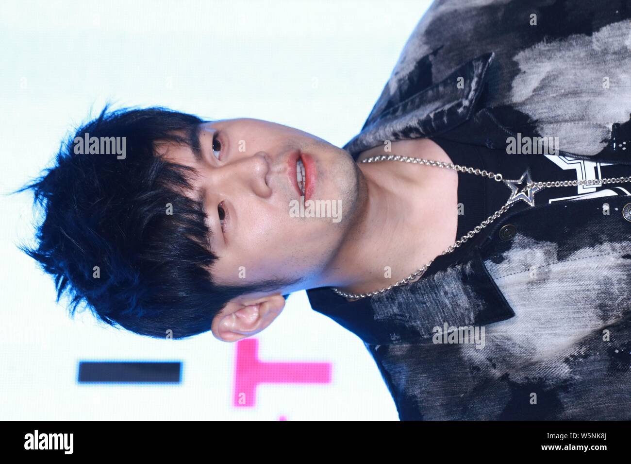 Taiwanese singer Jay Chou attends a promotional event for JPOT Hotpot ...