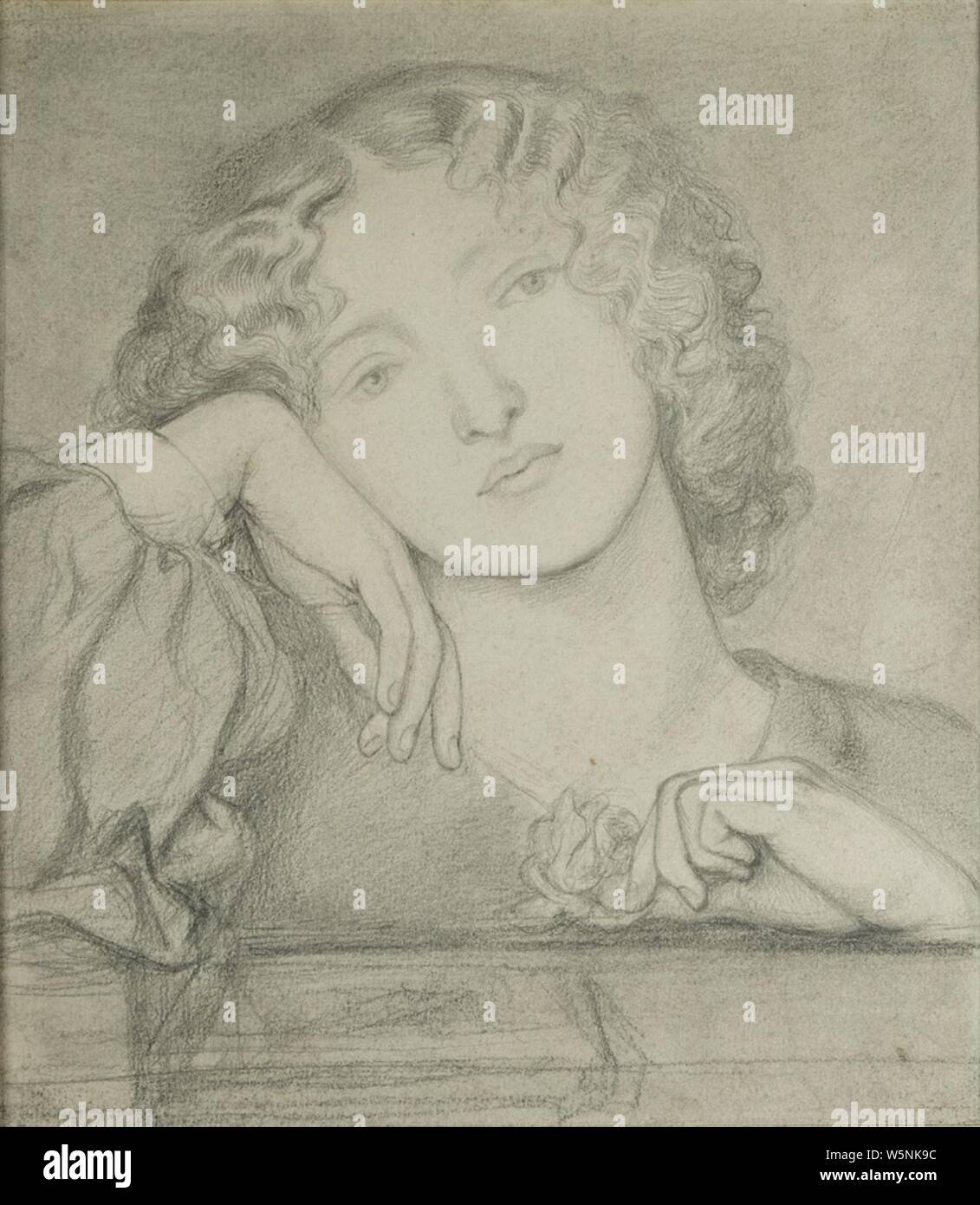 Dante Gabriel Rossetti - Monna Rosa (1862 drawing Stock Photo - Alamy