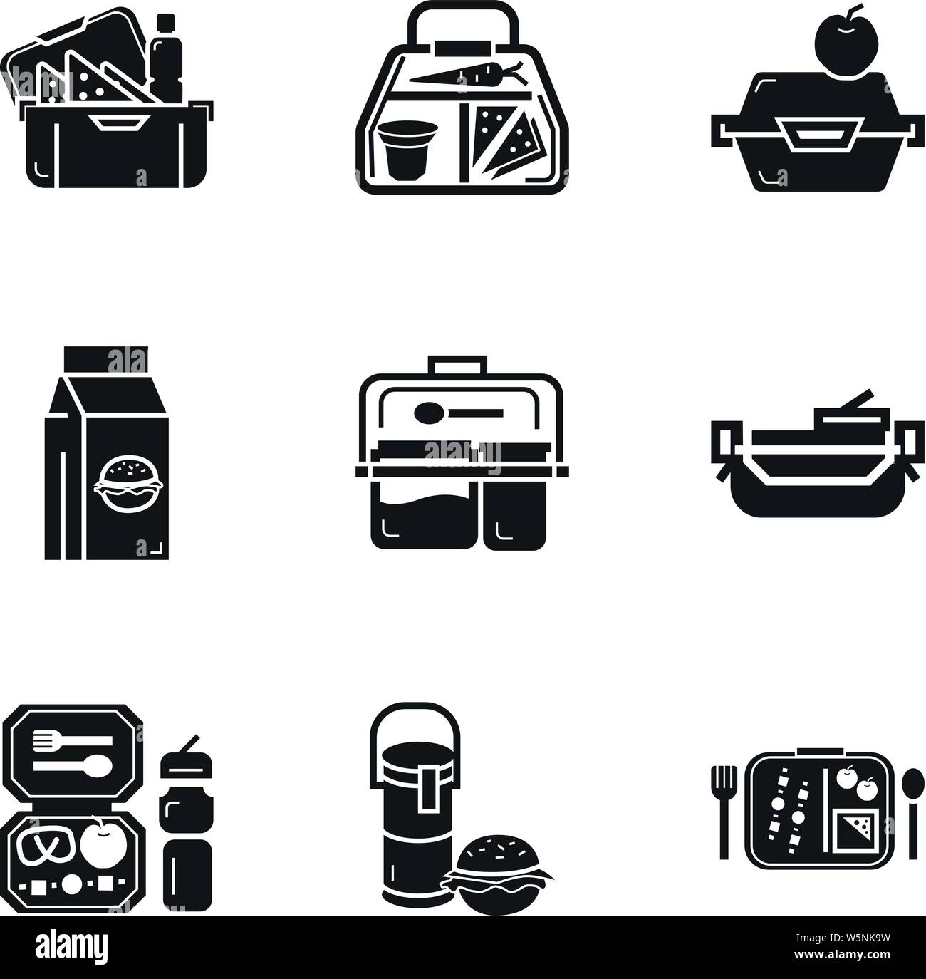 Lunch bag icon set. Simple set of 9 lunch bag vector icons for web ...