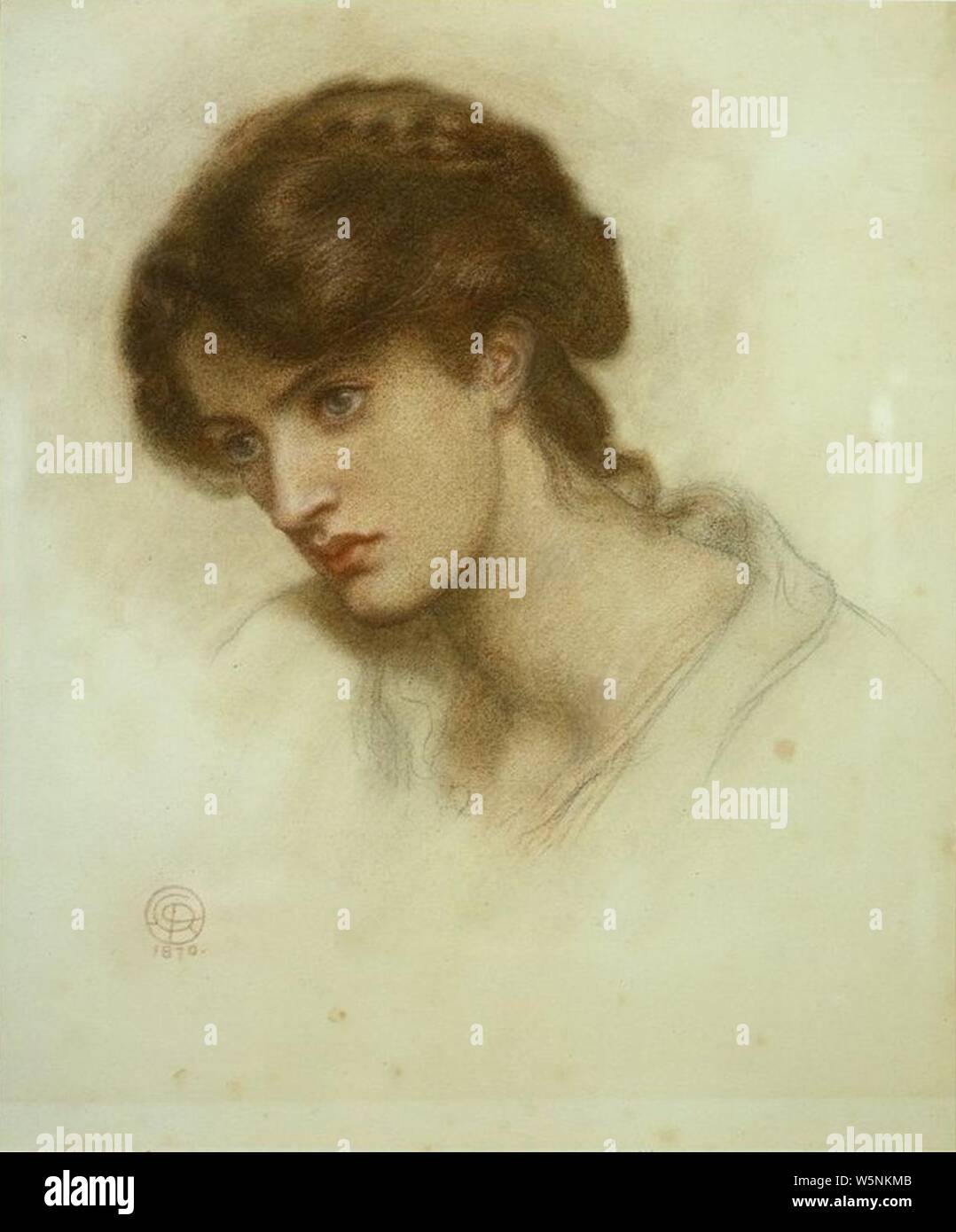 Dante Gabriel Rossetti - Study for ‘Dante's Dream‘ - Head of Marie ...