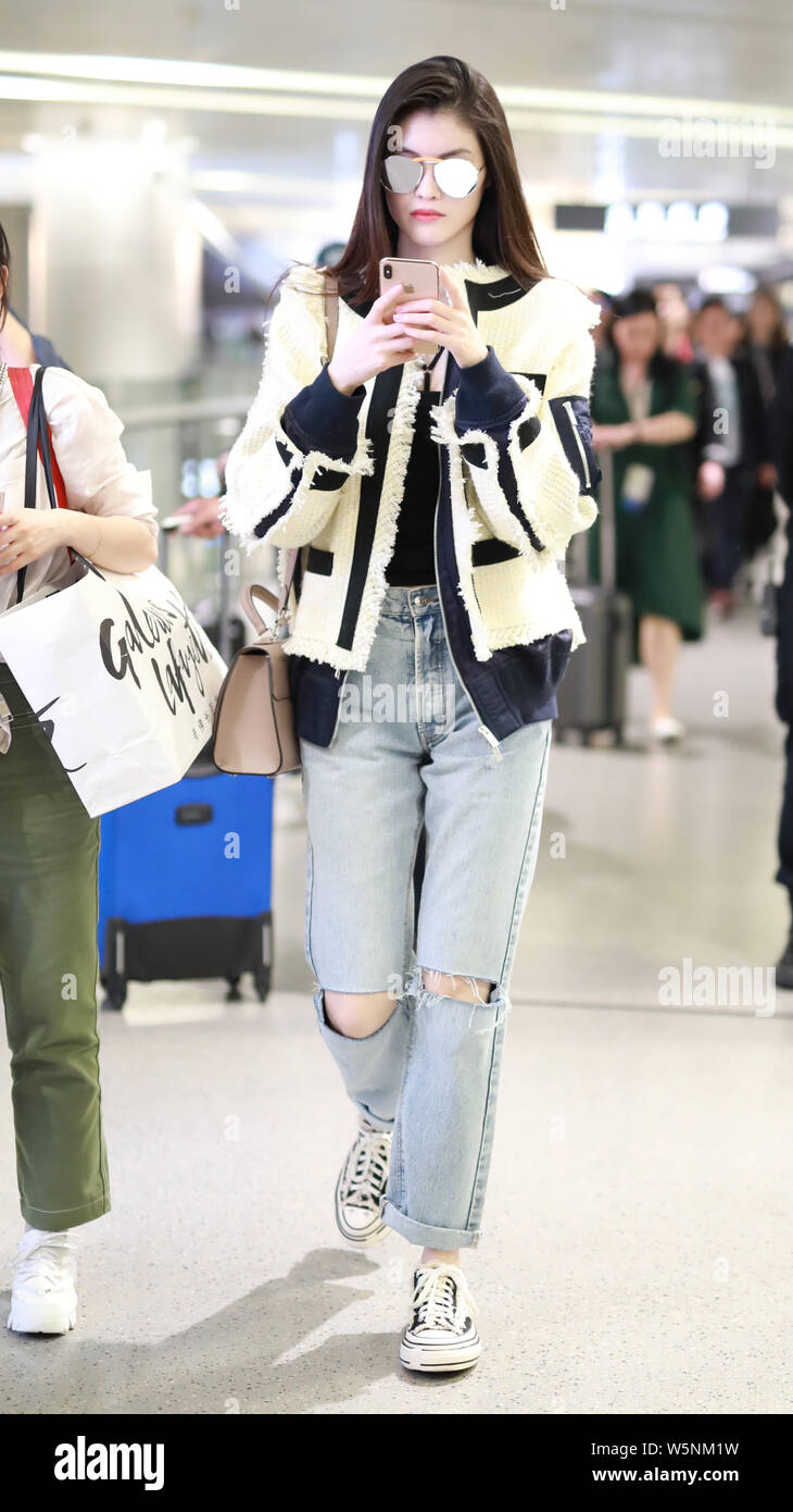 Chinese supermodel He Sui arrives at an airport in Shanghai, China, 22 ...