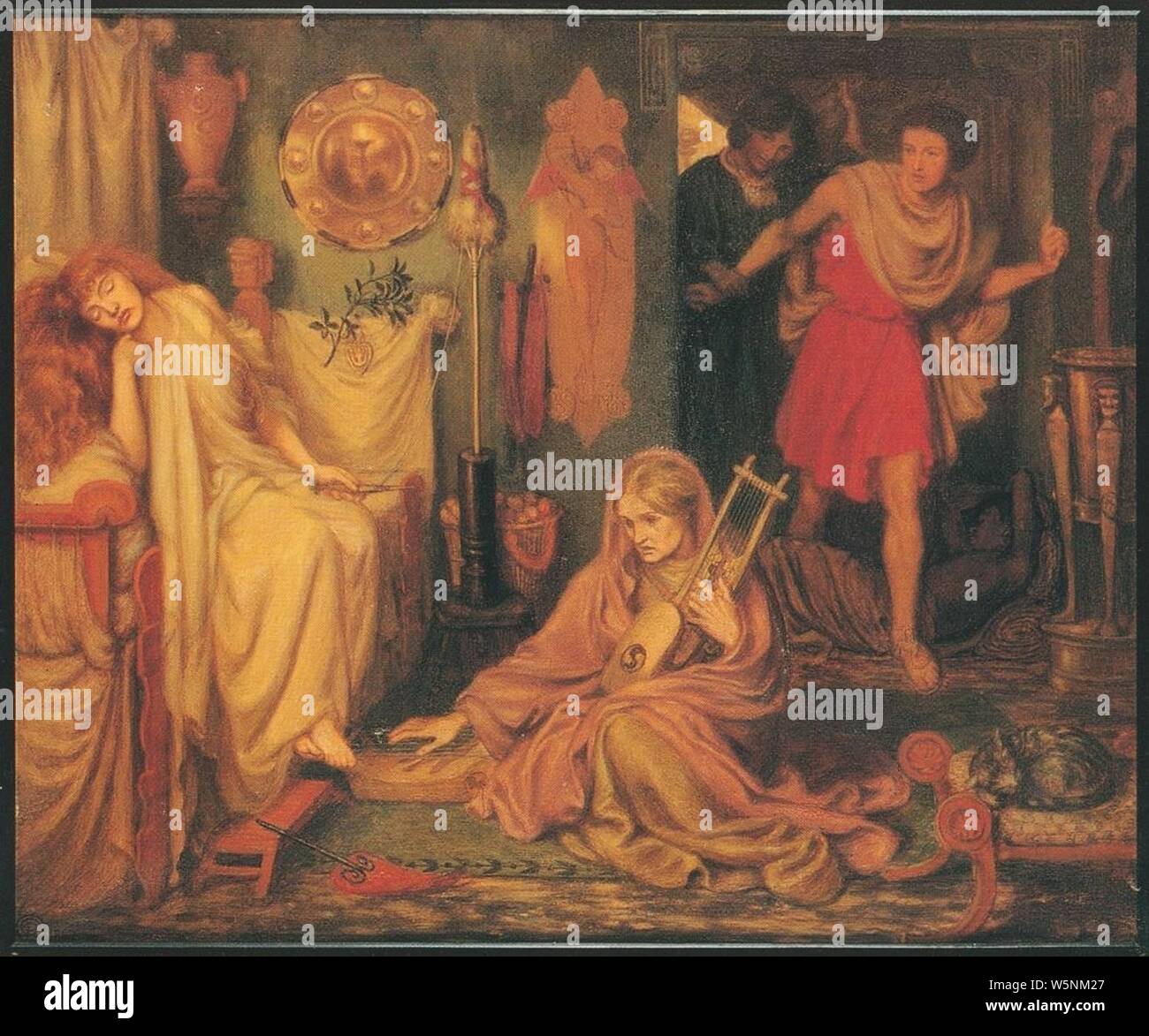 Dante Gabriel Rossetti - The Return of Tibullus to Delia (1867 Stock ...