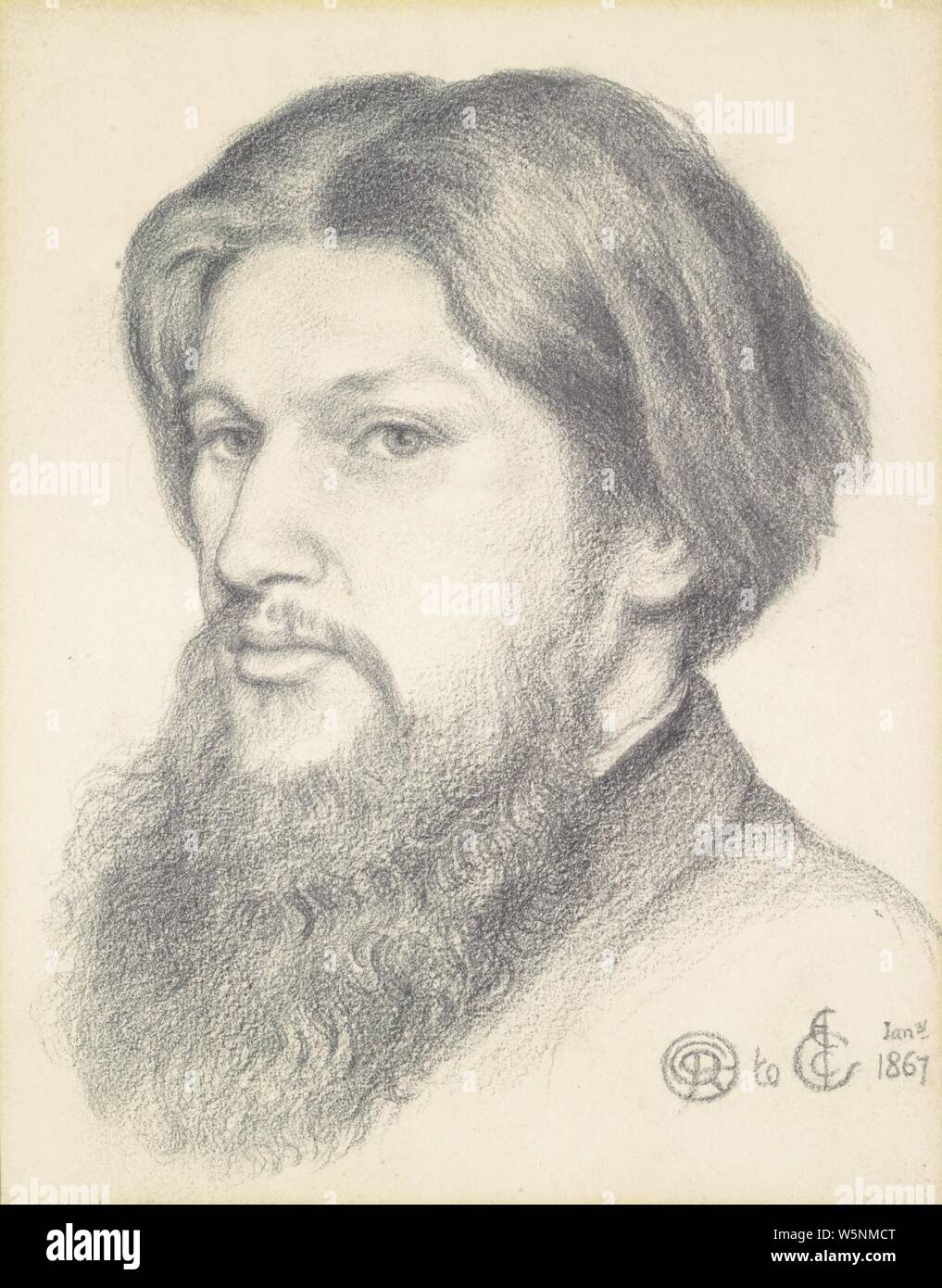 Dante Gabriel Rossetti drawing of Ford Madox Brown 1867 Stock Photo - Alamy
