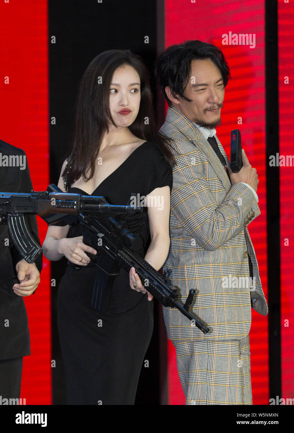 Chinese actress Ni Ni, left, and Taiwanese actor Chang Chen attend a ...