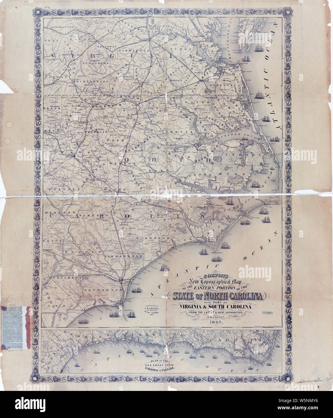 Civil War Maps 0307 Colton's new topographical map of the eastern ...