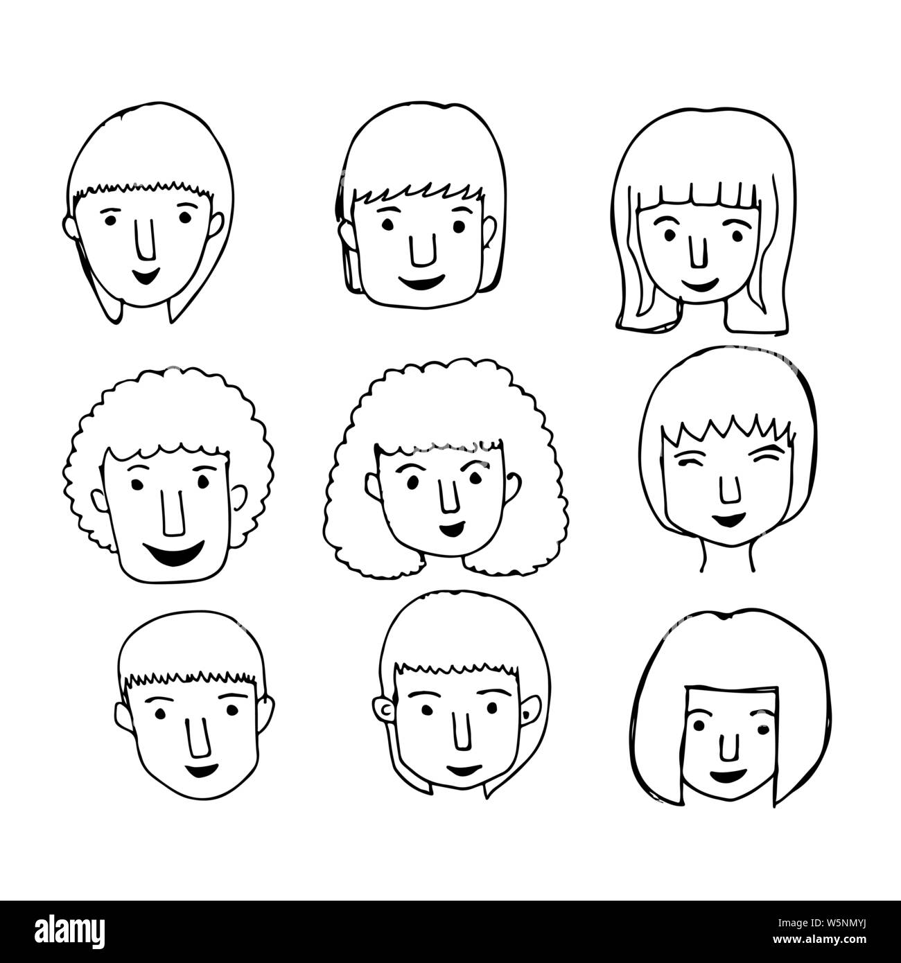 People face hand draw Stock Vector Image & Art - Alamy